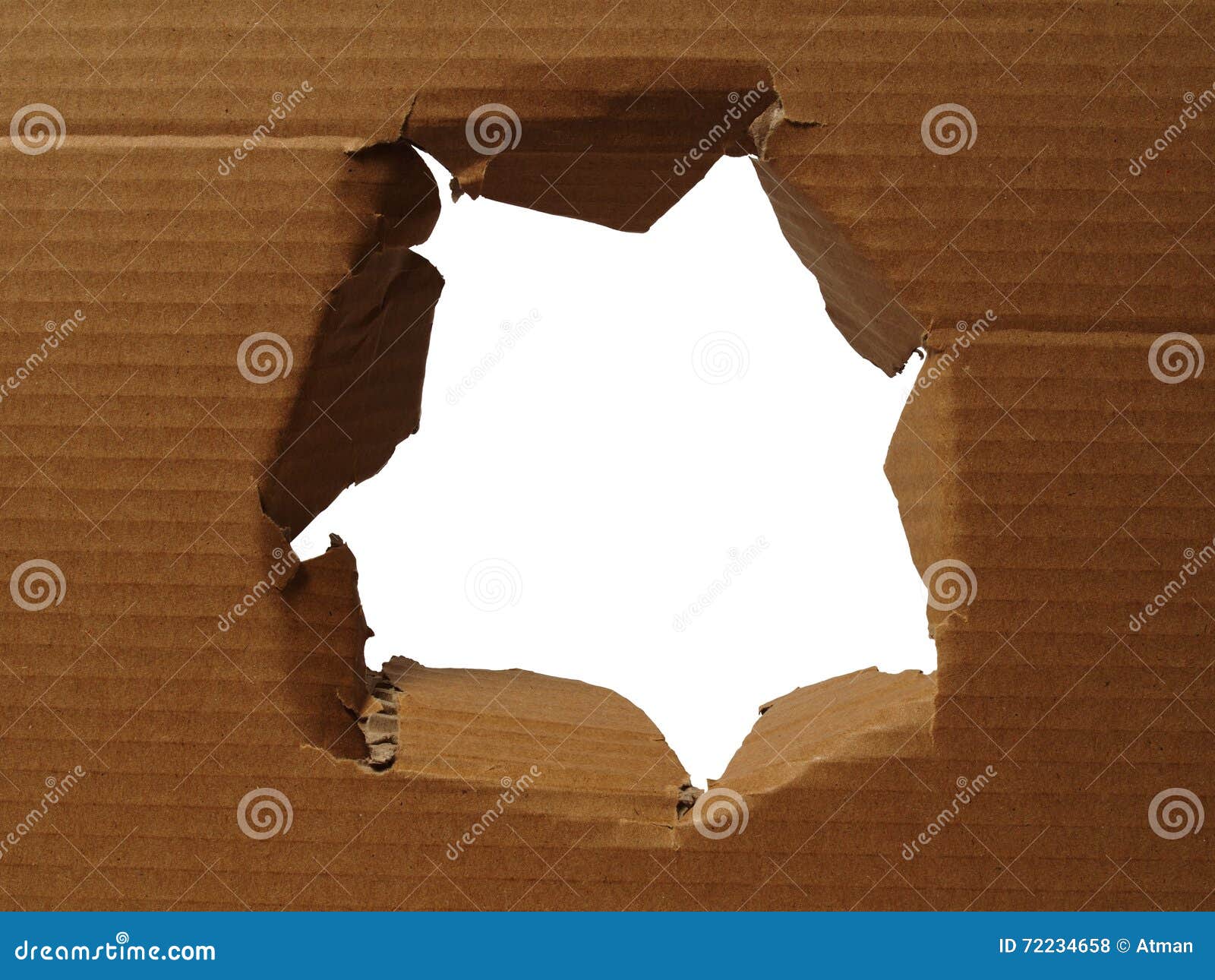 Cardboard with hole stock photo. Image of copyspace, large - 72234658