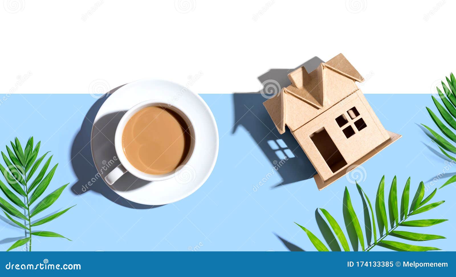 Cardboard House with a Cup of Coffee Stock Image - Image of building ...