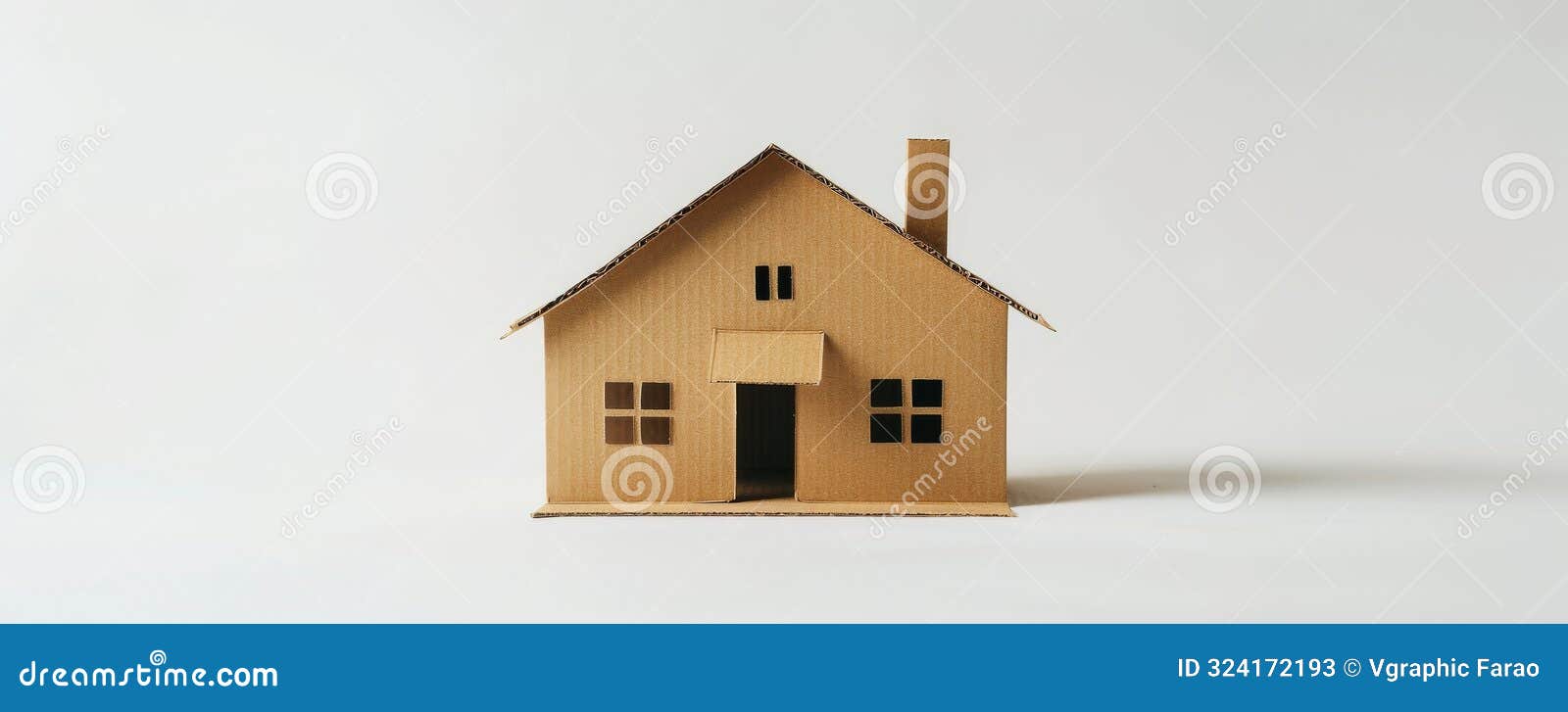 Cardboard House Model on White Background, Architectural Concept Stock ...