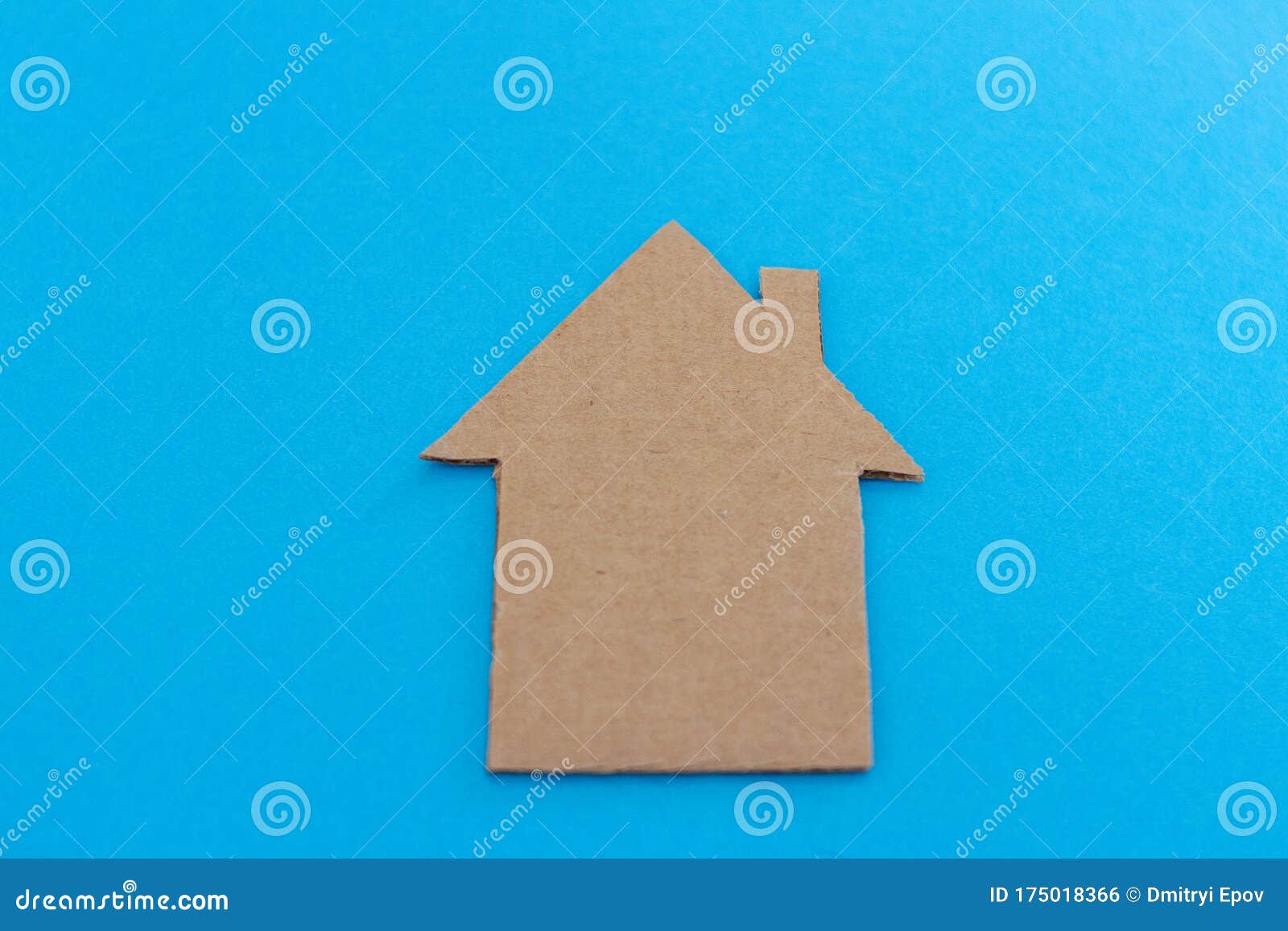 Cardboard House Symbol on a Blue Background Stock Photo - Image of ...