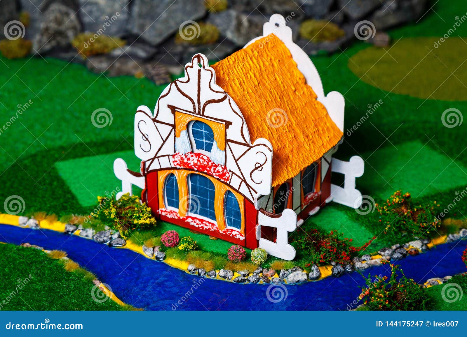 Cardboard House in a Toy Landscape Stock Image - Image of idea, model ...
