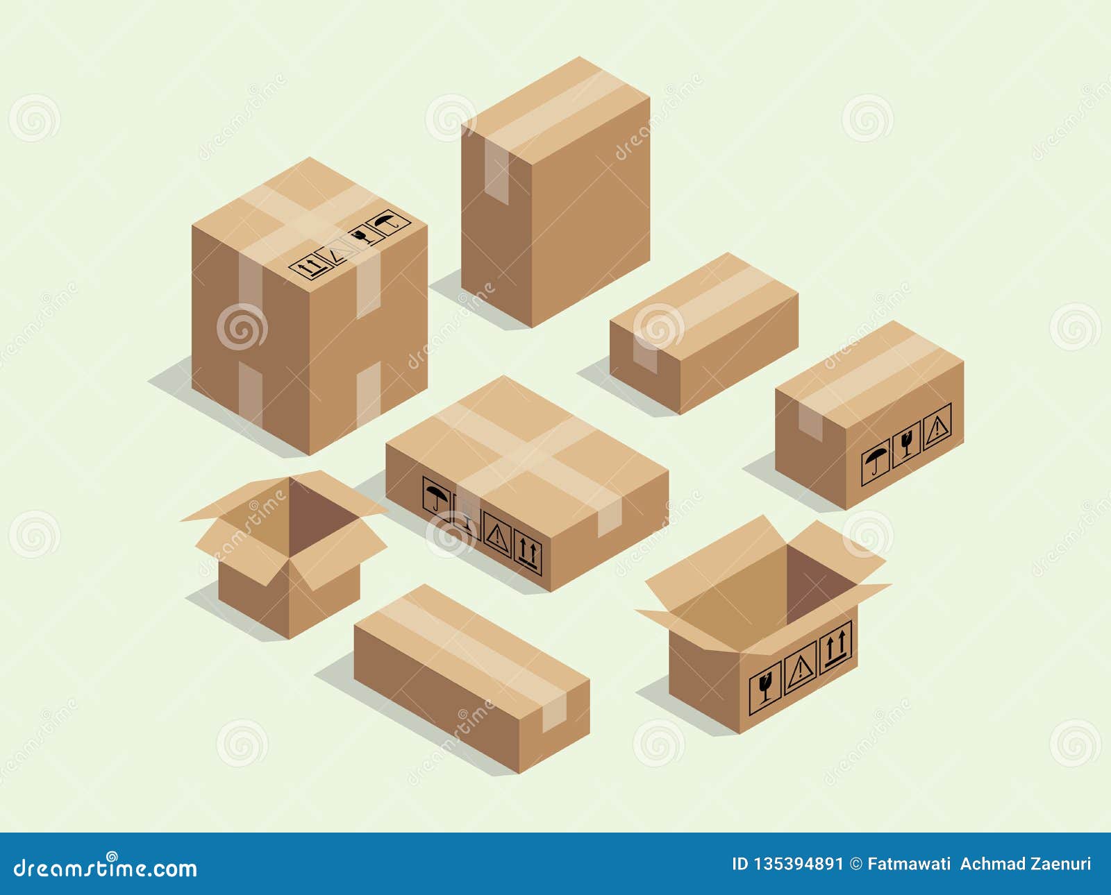 Cardboard Isometric Box for Shipping Packaging with Various Size ...