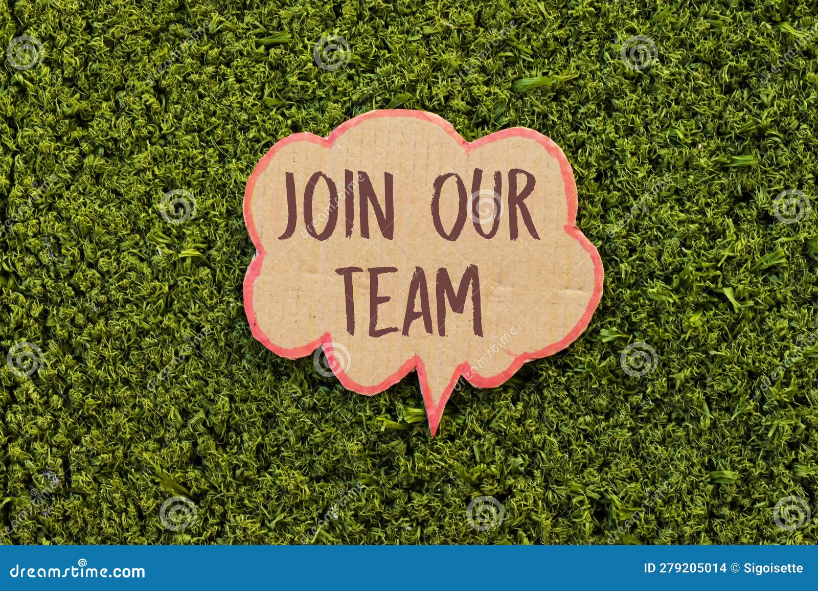 Cardboard with JOIN OUR TEAM Concept on Grass Stock Photo - Image of ...