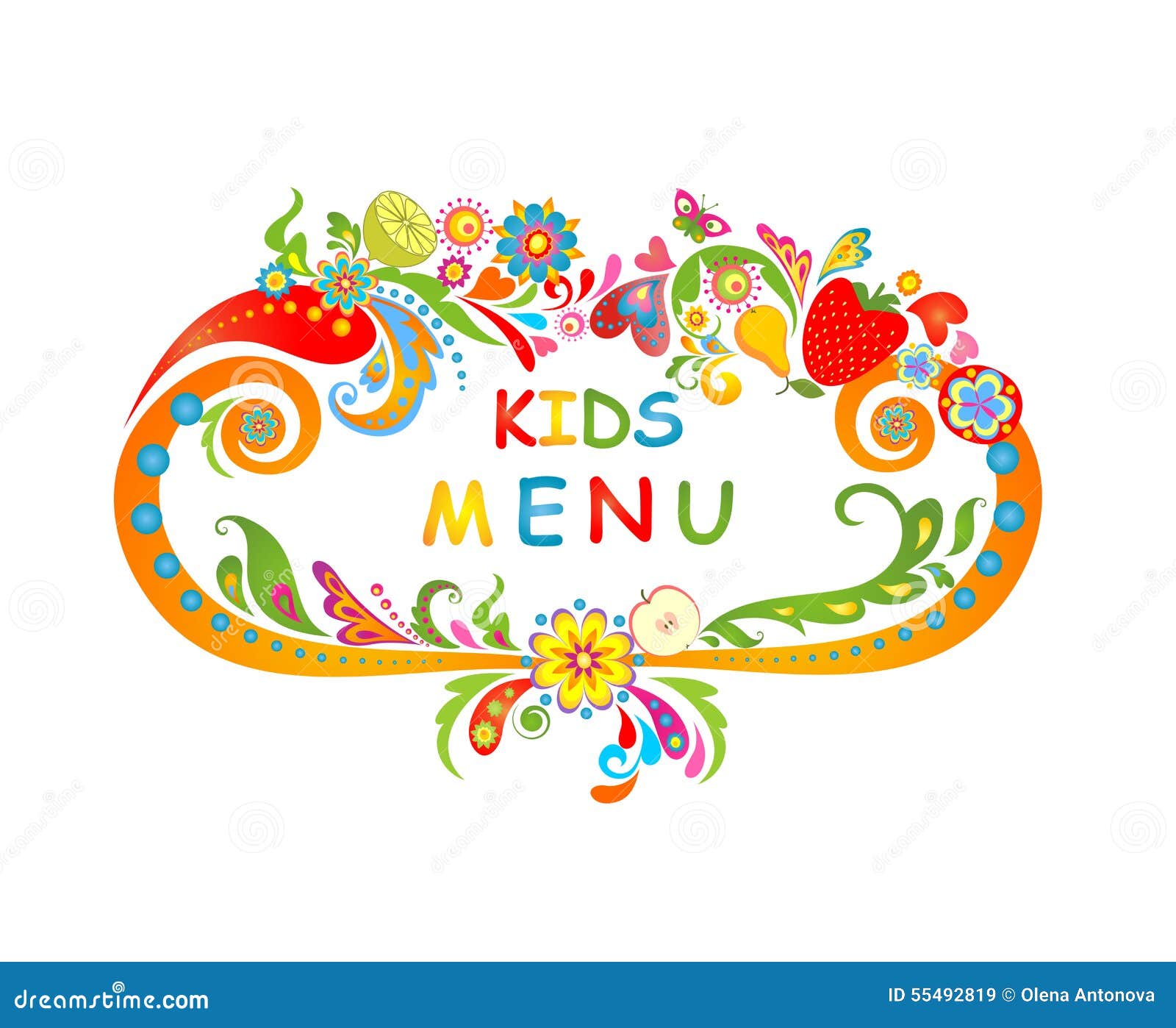 Cardboard for kids menu stock vector. Illustration of congratulation ...