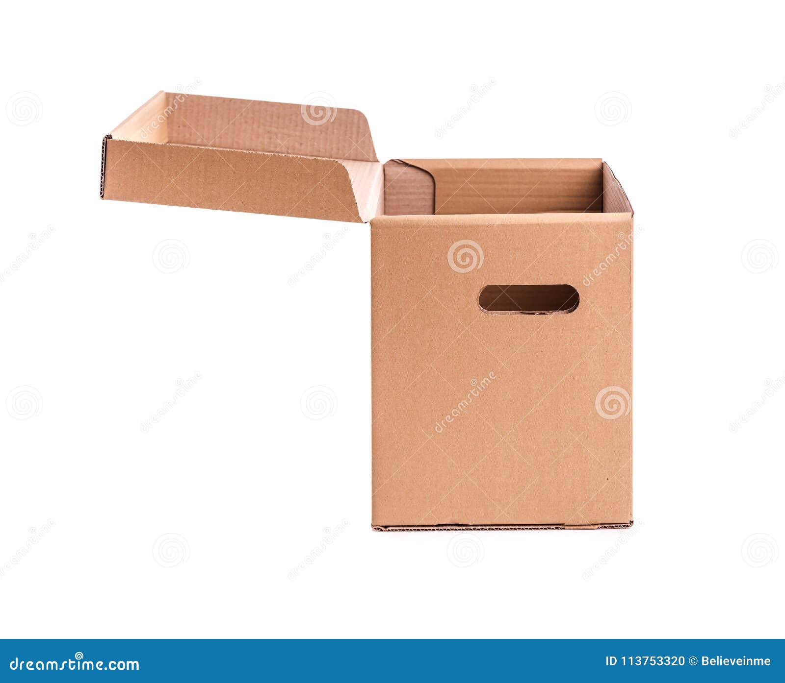 Cardboard Mail Box Isolated on a White Background. Stock Photo - Image ...