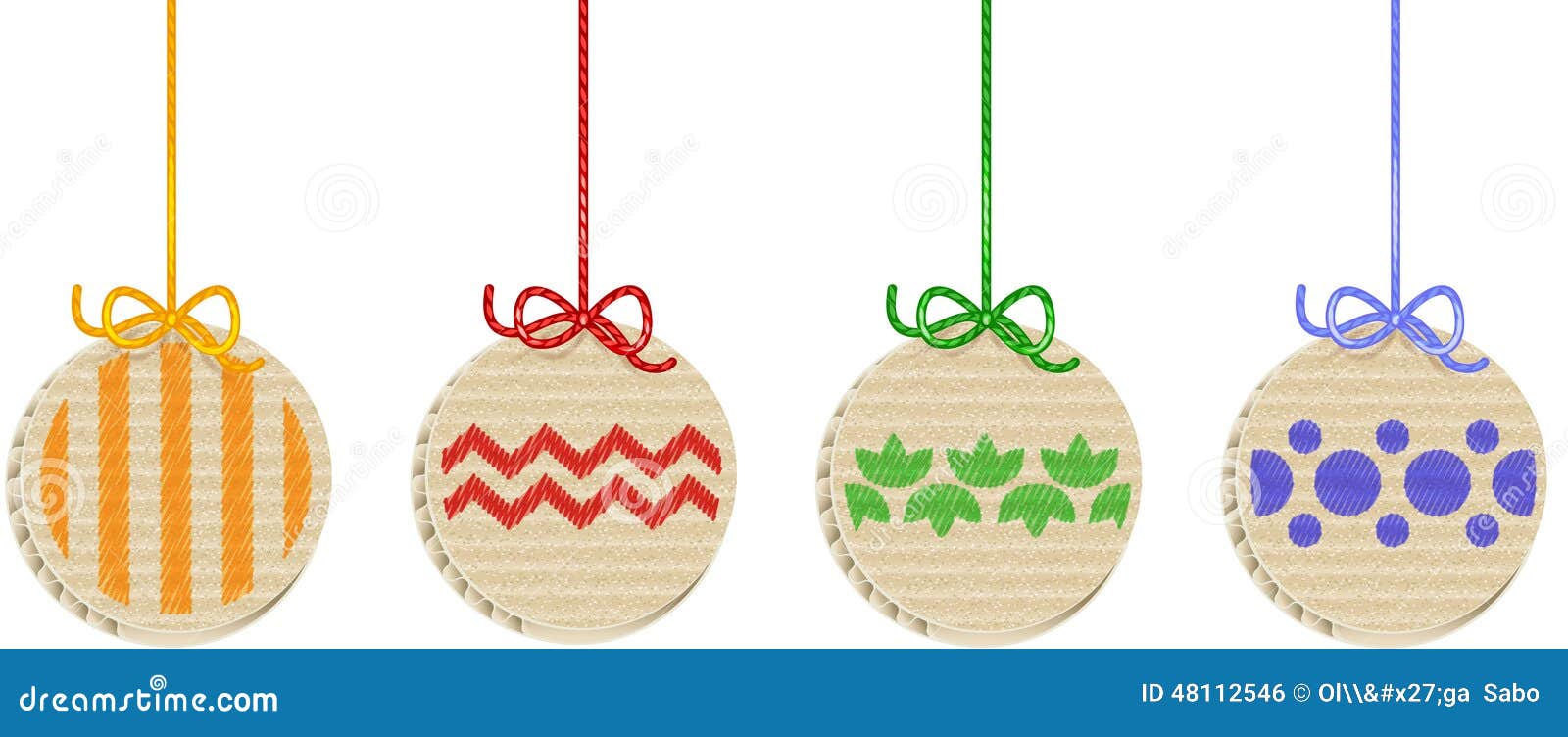Cardboard X-mas Balls Set. stock illustration. Illustration of ball ...