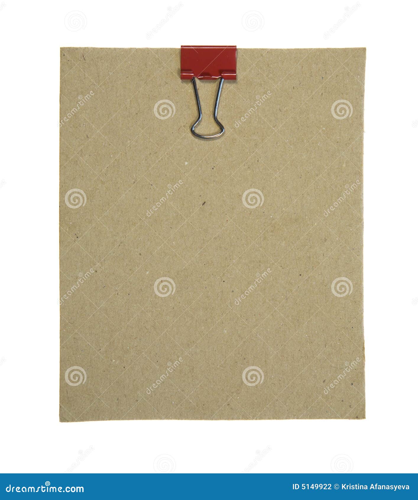 Cardboard Memo with Clip stock photo. Image of cardboard - 5149922