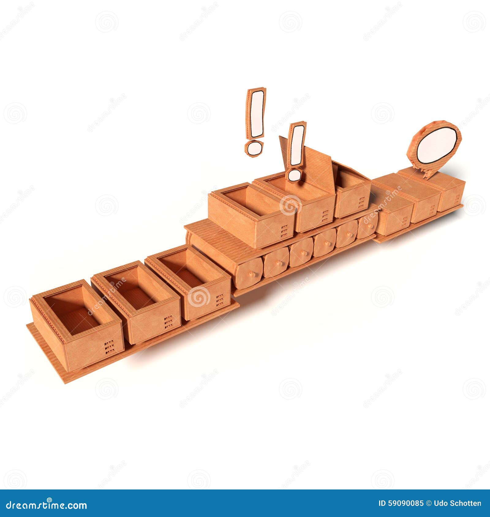 Cardboard Model With Assembly Line Royalty-Free Stock Photo ...