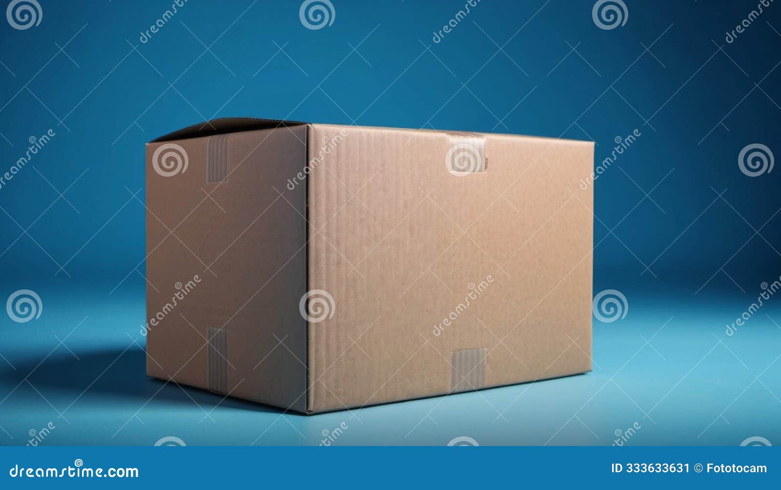 Cardboard Moving Box on Blue Background, Ai Generated, Ai Stock ...