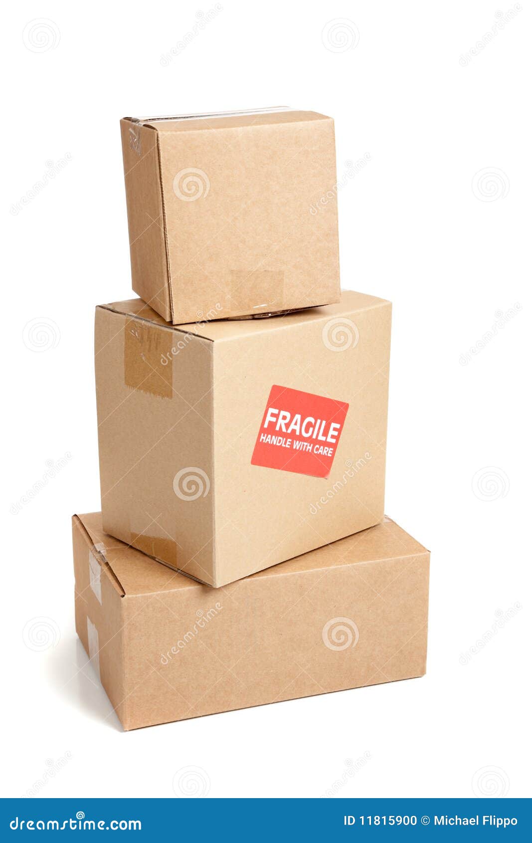 A Cardboard Moving Box With A Fragile Sticker Royalty-Free Stock Image ...