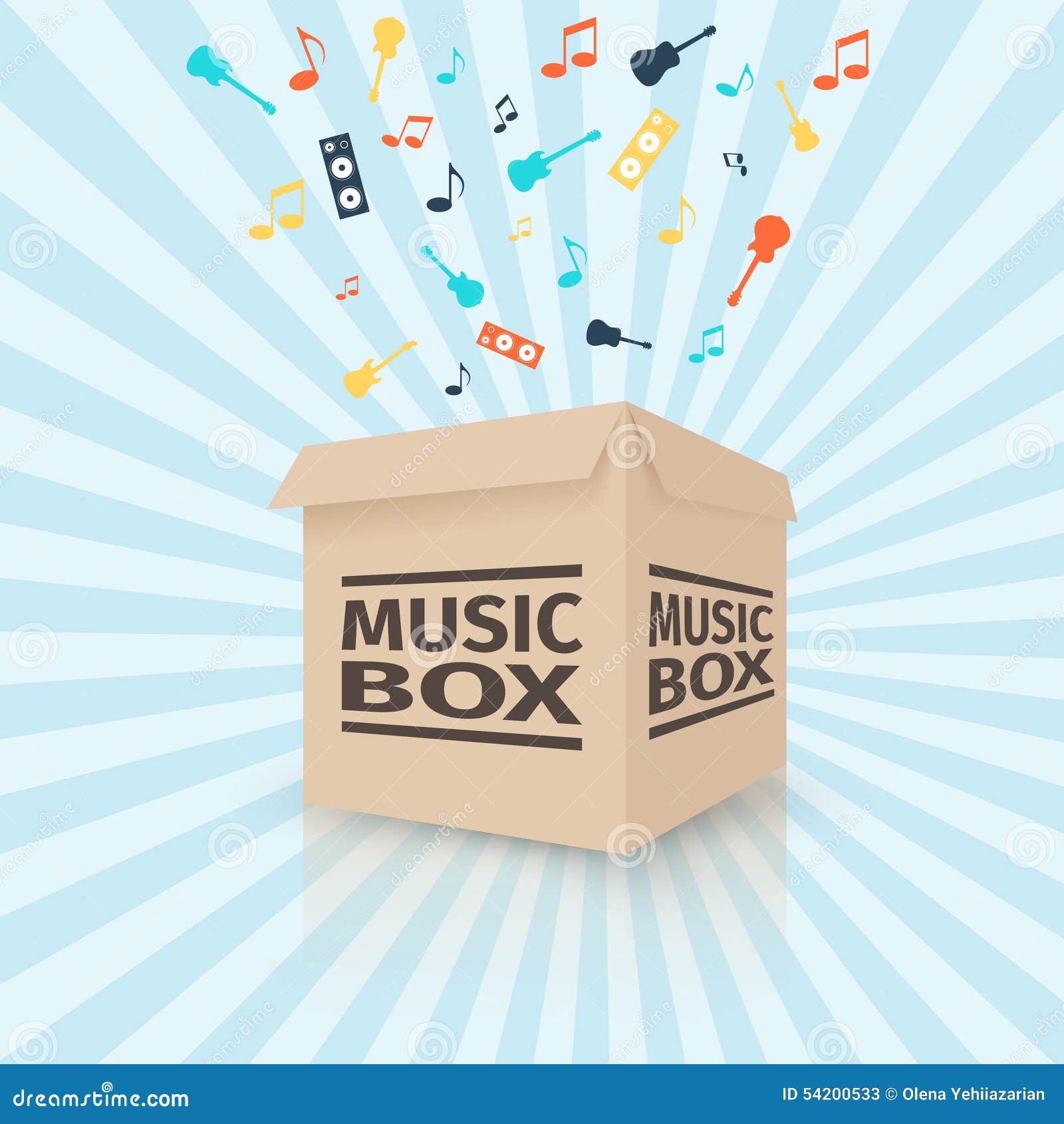 Cardboard music box stock vector. Illustration of freight - 54200533
