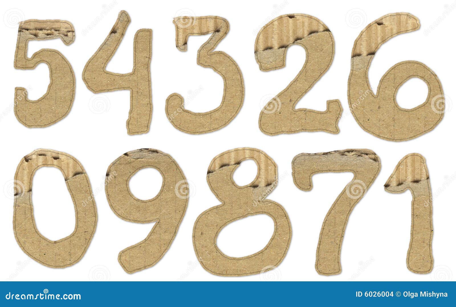 Cardboard numbers stock illustration. Illustration of typeset - 6026004