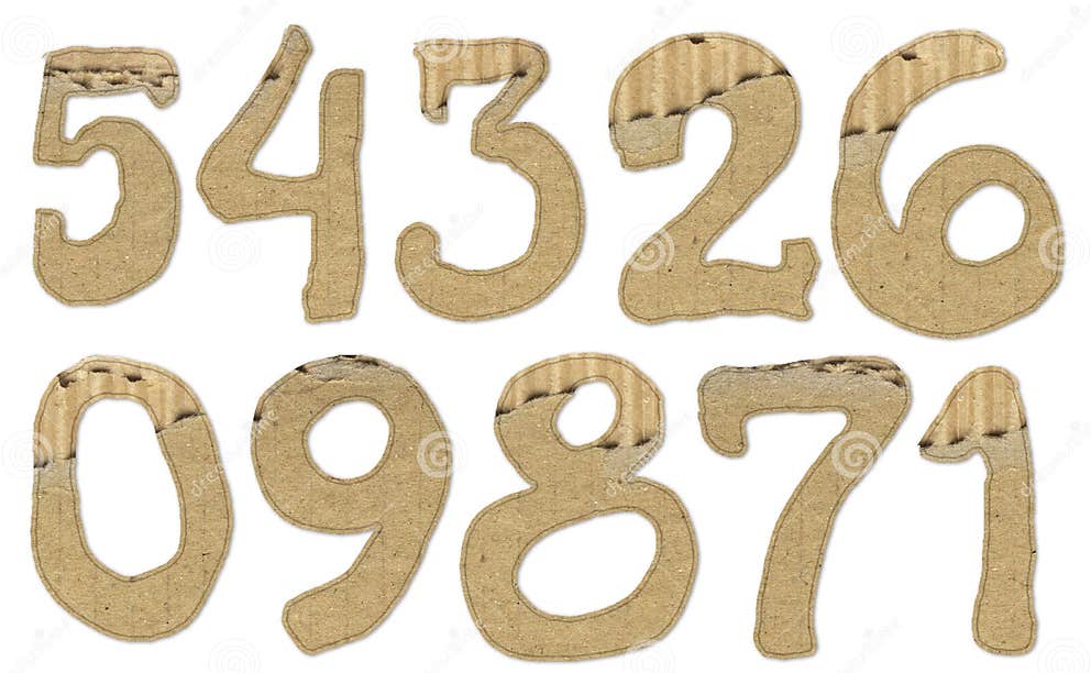 Cardboard numbers stock illustration. Illustration of typeset - 6026004