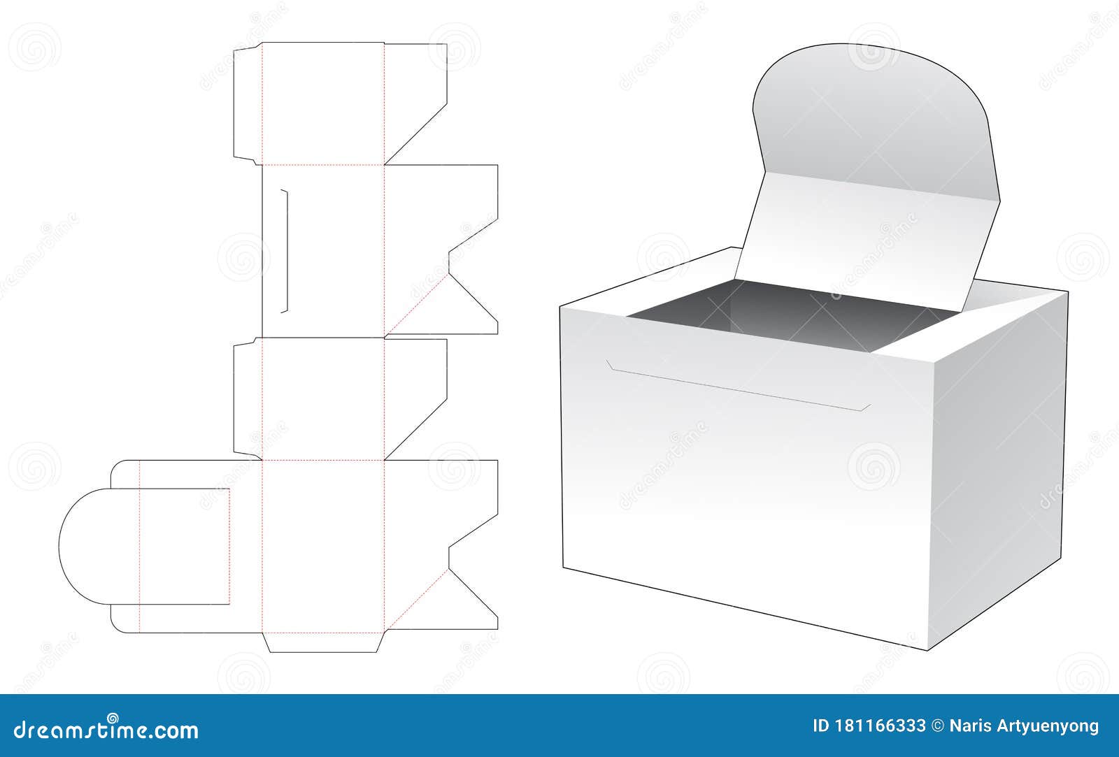 Cardboard Open Top Packaging Box Die Cut Template Stock Vector ...