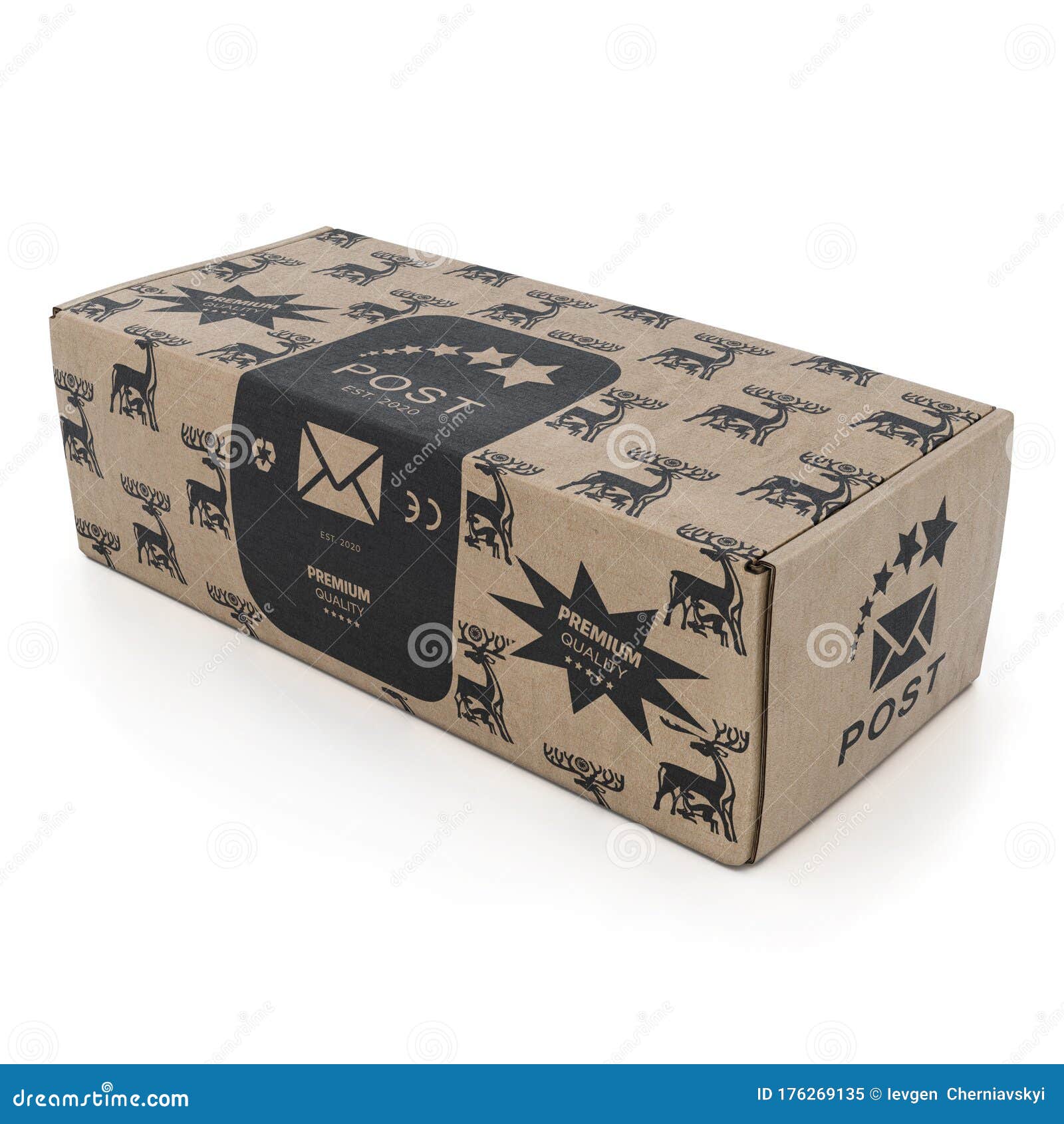 Cardboard Package Box Model, 3D Illustration Stock Illustration ...