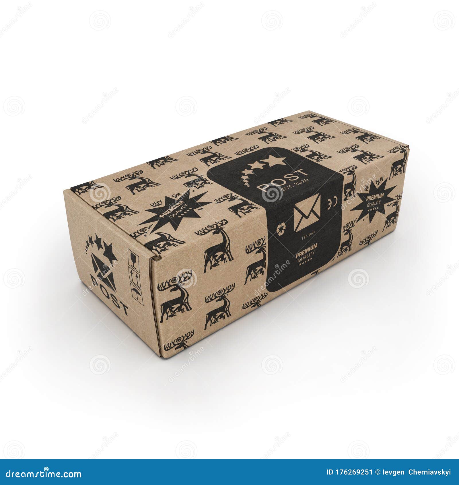 Cardboard Package Box Model, 3D Illustration Stock Illustration ...
