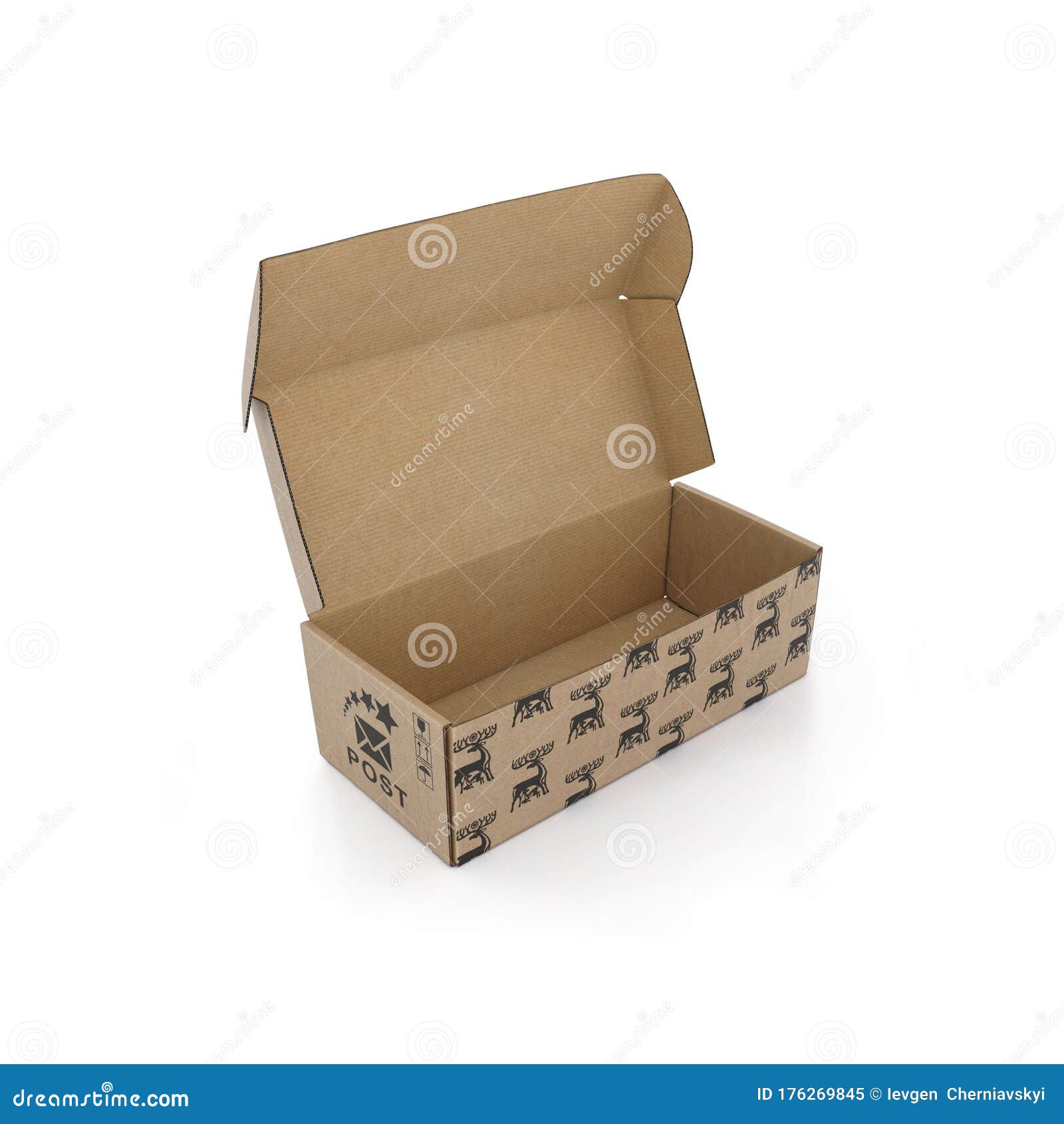 Cardboard Package Box Model, 3D Illustration Stock Illustration ...