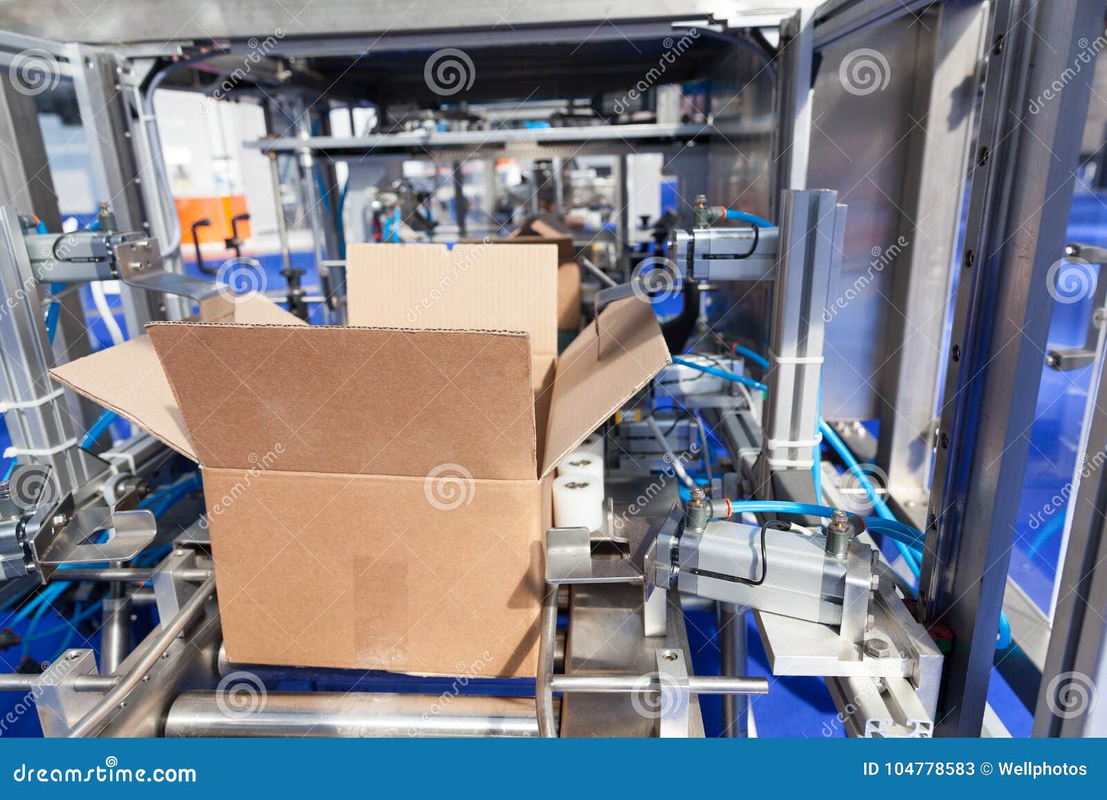 Cardboard Package Box Packing Machine Stock Image - Image of ...