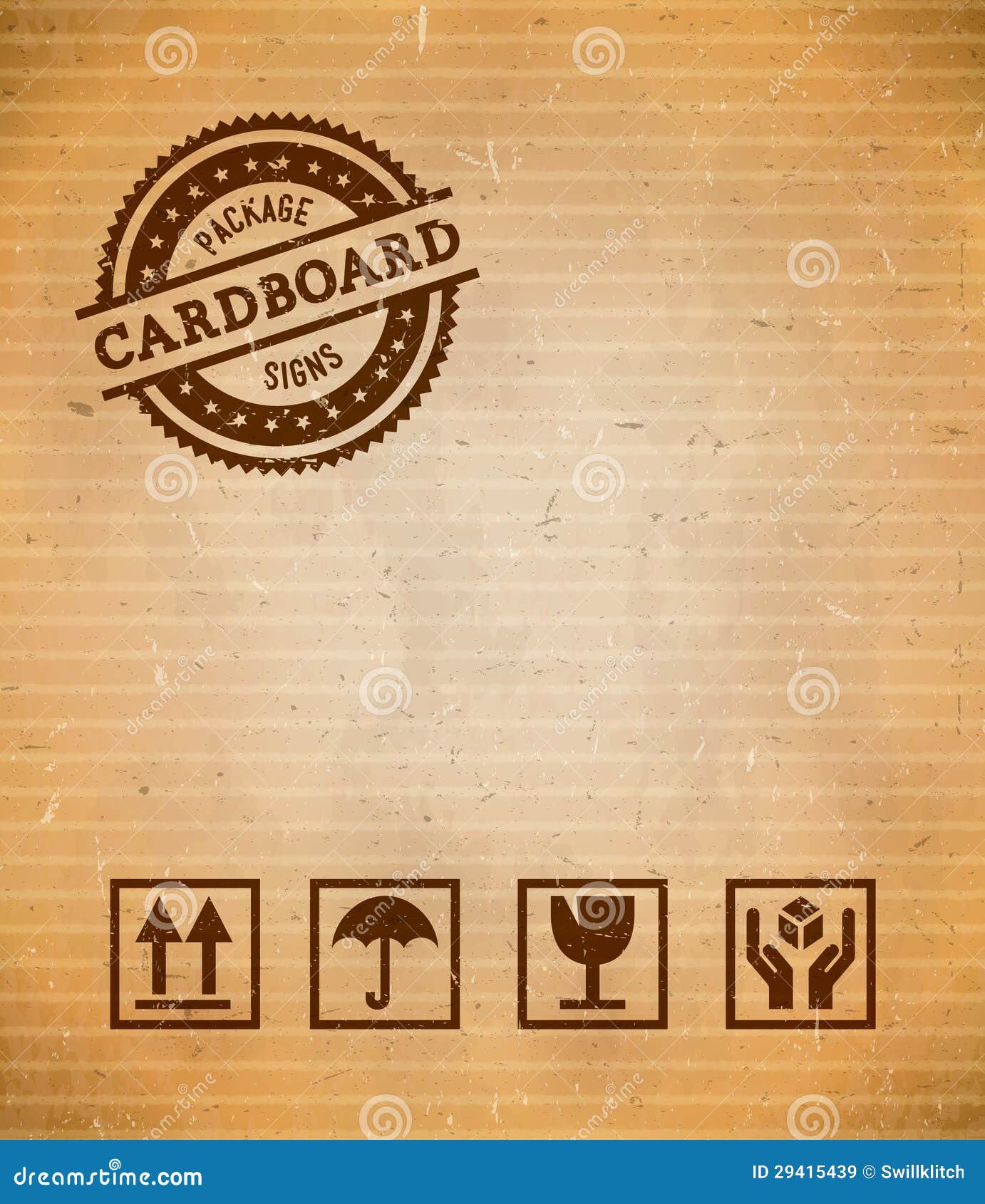 Cardboard with Package Signs Stock Vector - Illustration of parcel ...