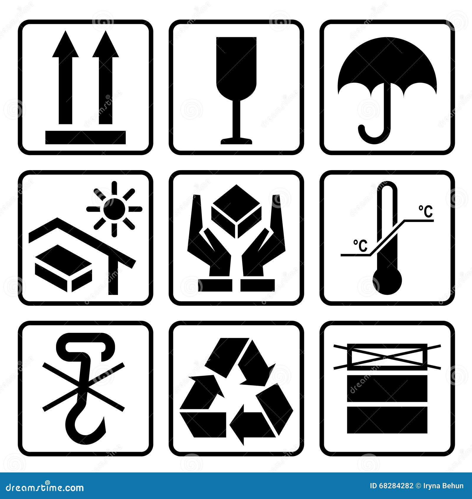 Cardboard Packaging Icon Set Stock Vector - Illustration of arrow ...