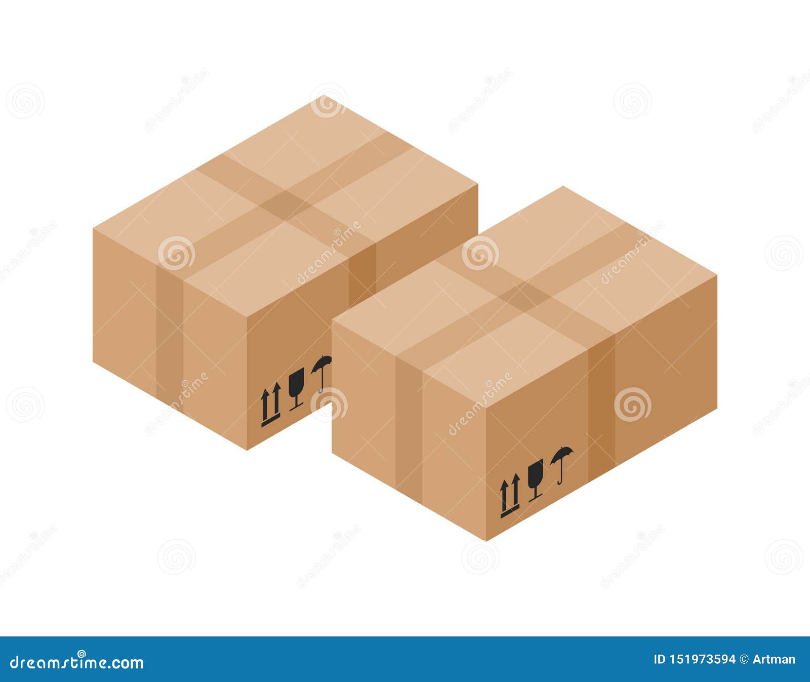 Cardboard Packaging Isometric Icon on White Stock Vector - Illustration ...