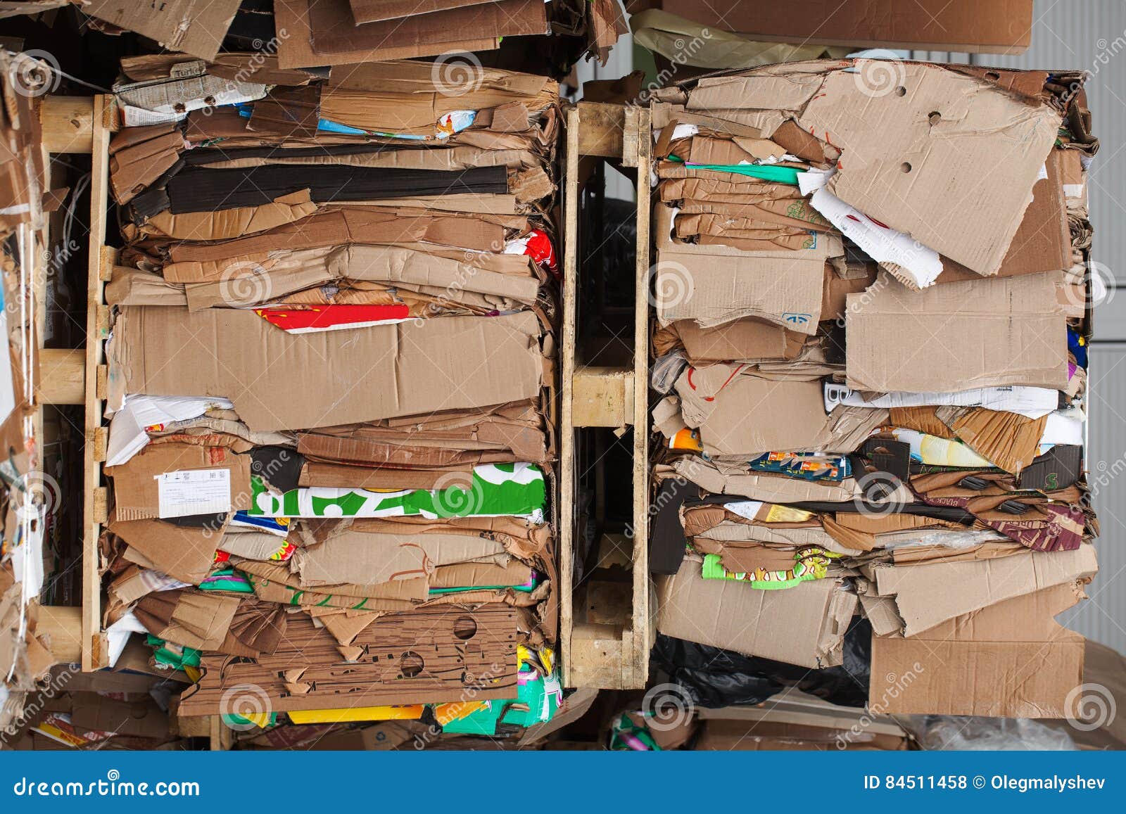Cardboard Packaging Waste Paper Market Pressed Stack Stock Photo ...