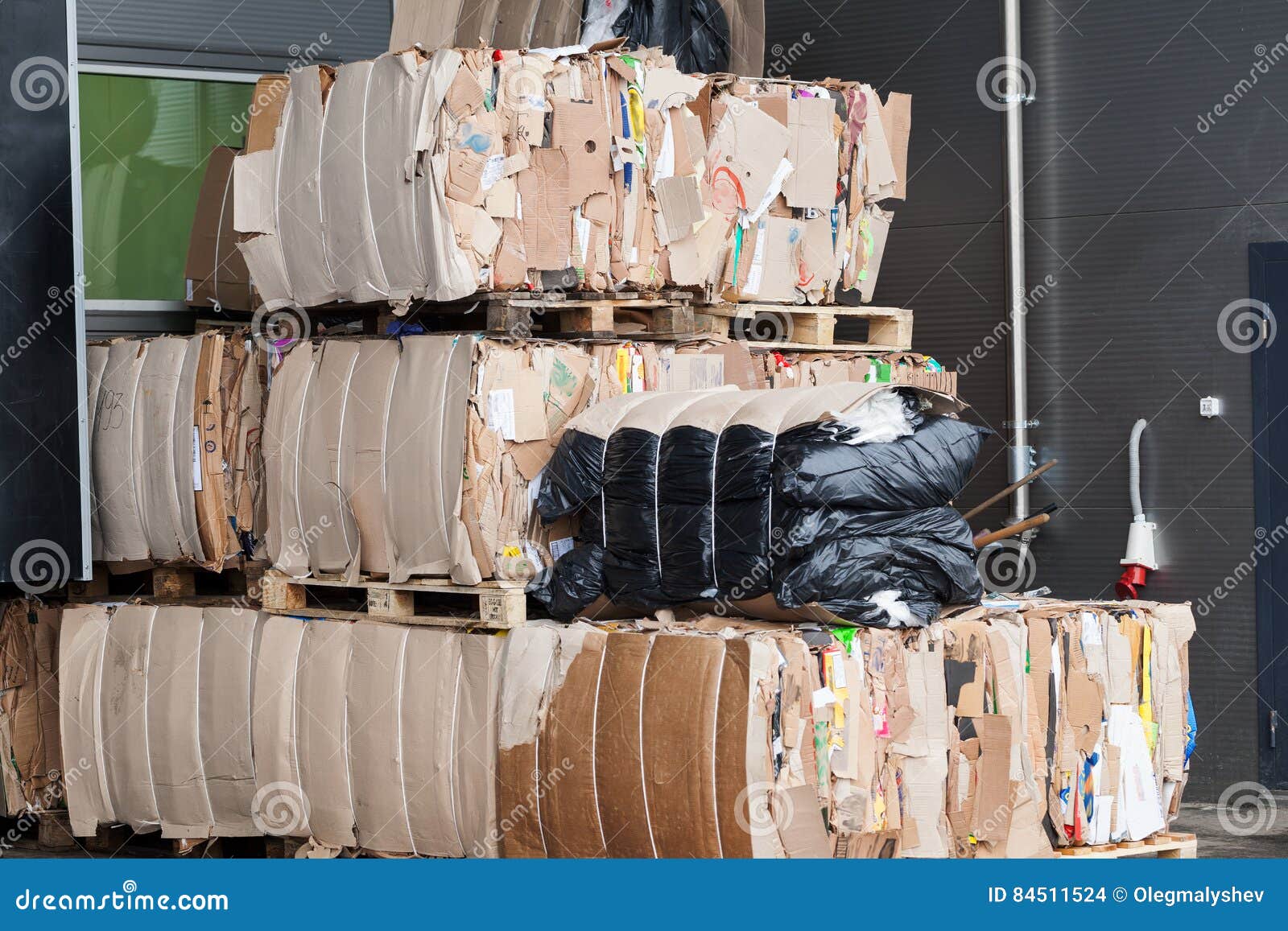 Cardboard Packaging Waste Paper Market Pressed Stack Stock Photo ...