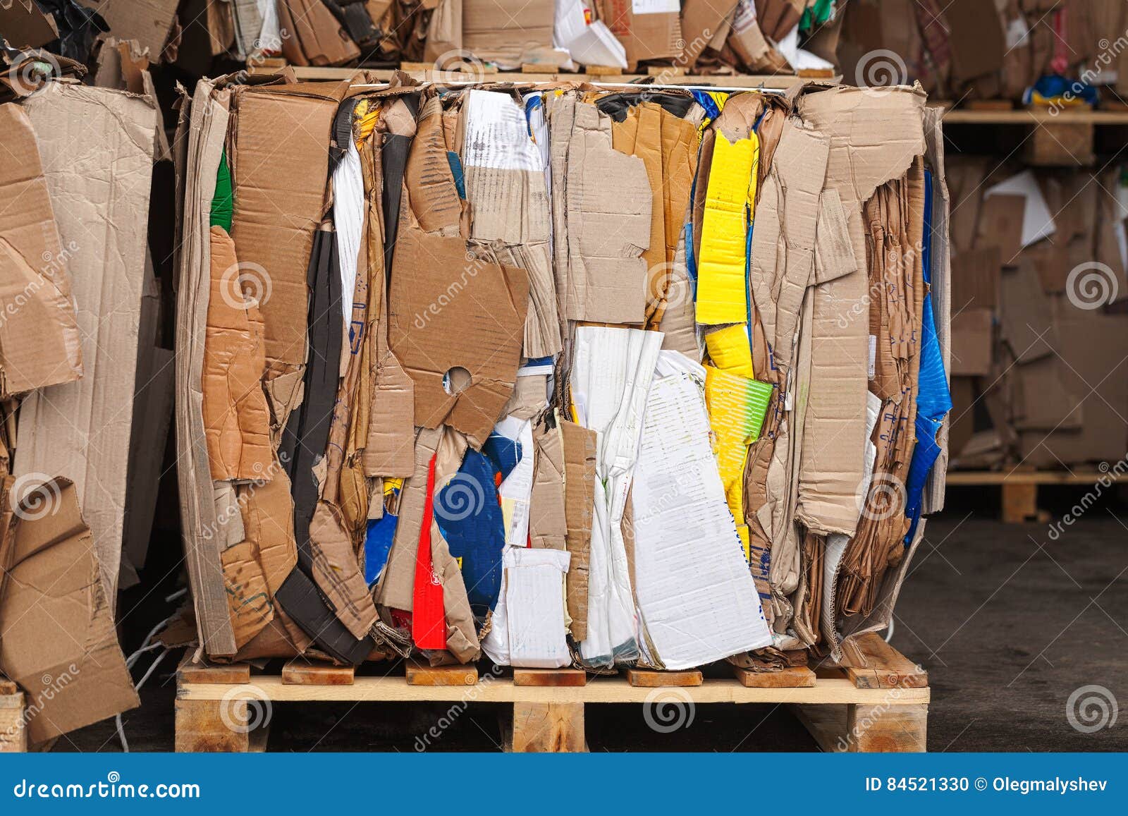 Cardboard Packaging Waste Paper Market Pressed Stack Stock Photo ...
