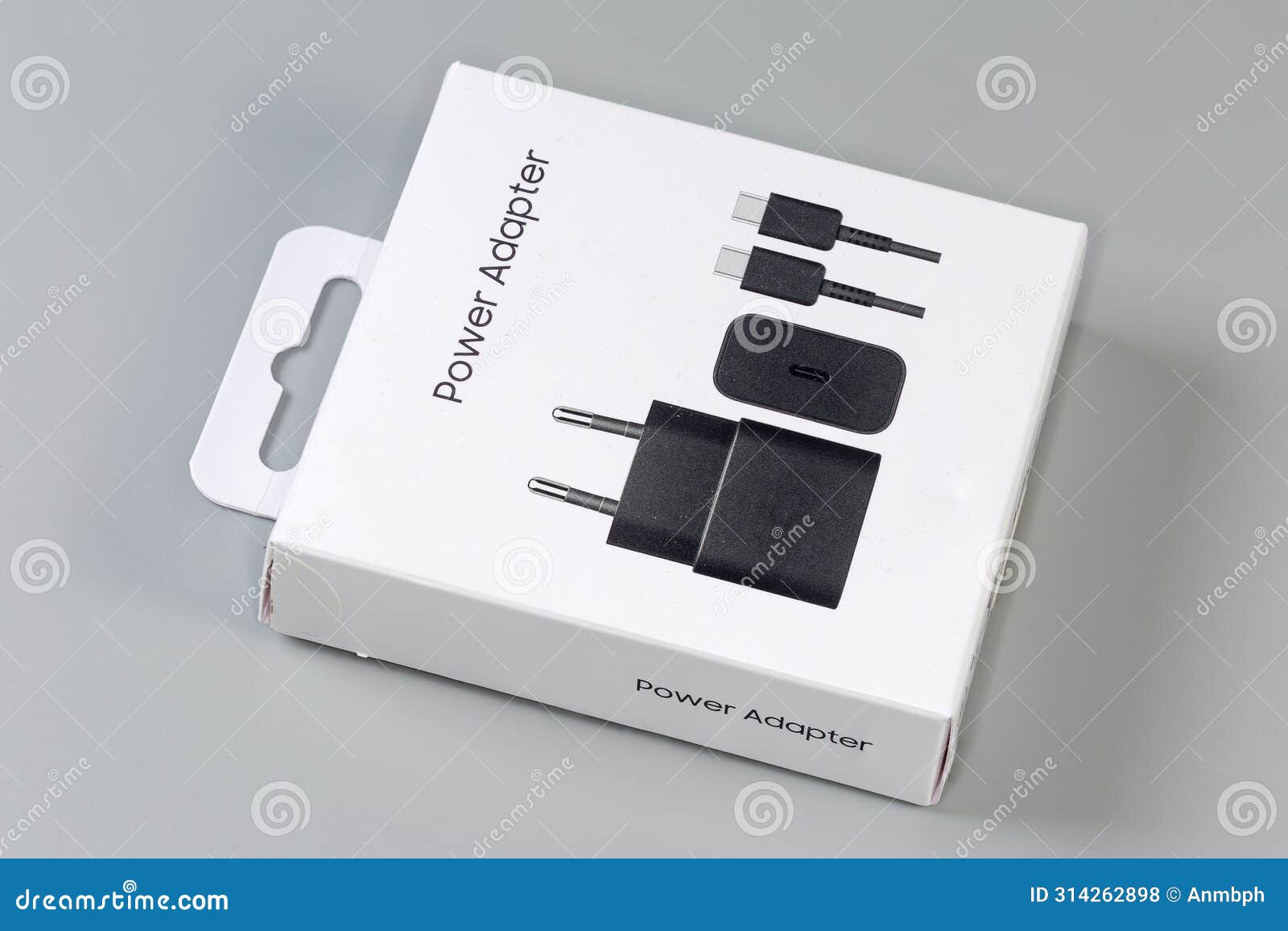 Cardboard Packing Box for USB Charger with AC Euro Plug Stock Photo ...