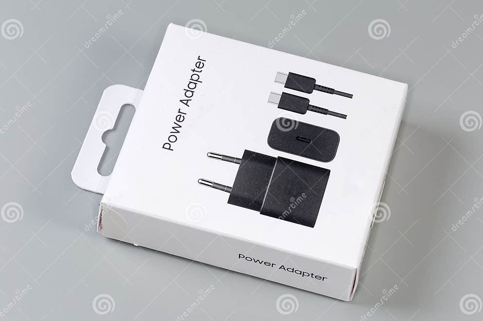 Cardboard Packing Box for USB Charger with AC Euro Plug Stock Photo ...