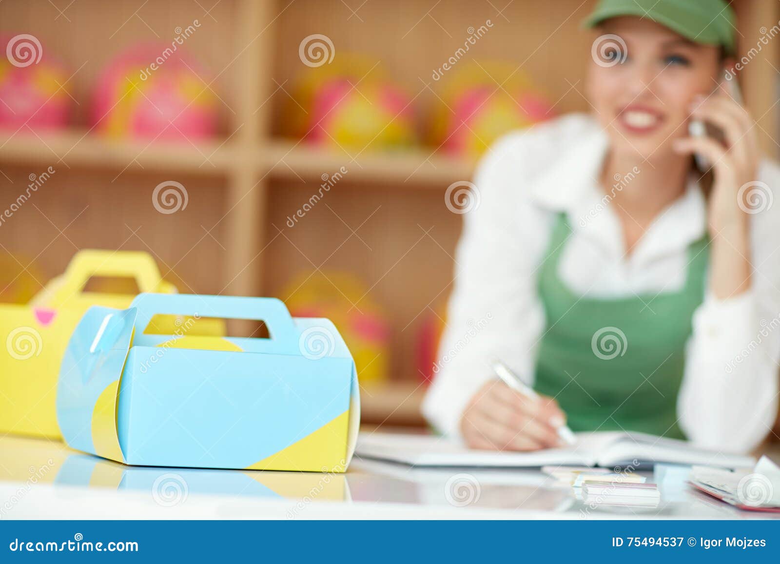 Cardboard Packing for Sweets for Takeaway Stock Image - Image of buying ...
