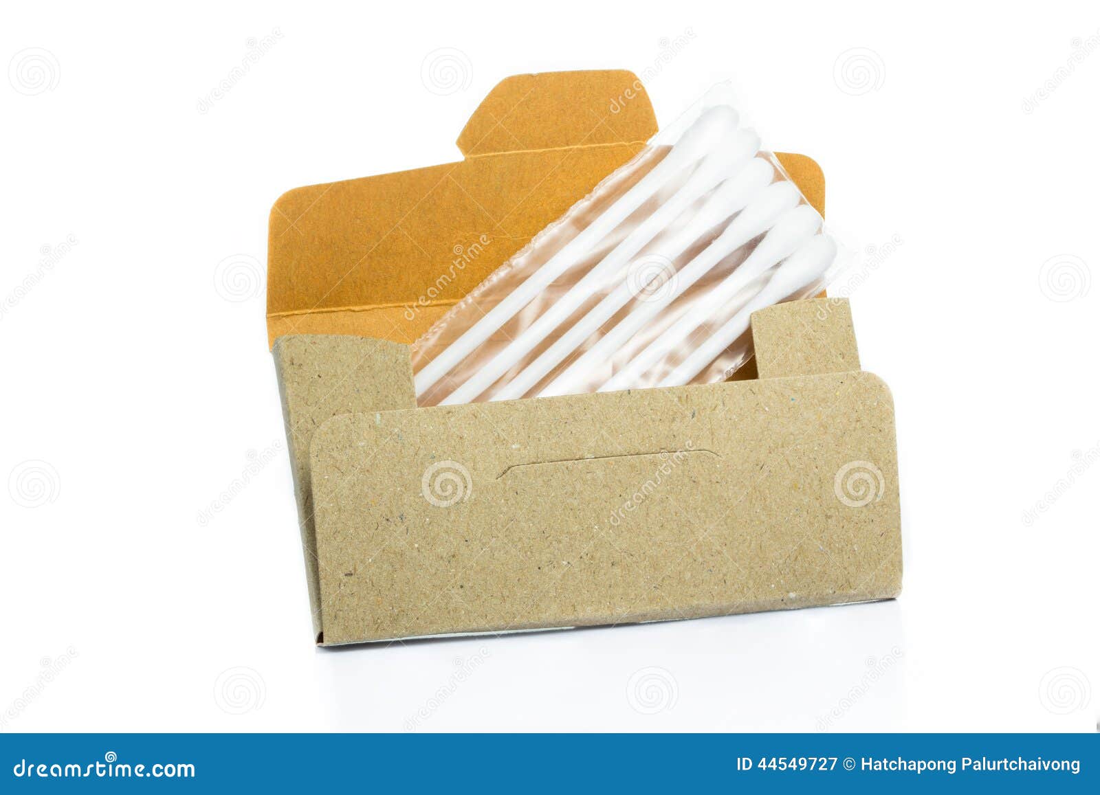 Cardboard Paper Box with Cotton Buds Stock Image - Image of cartboard ...