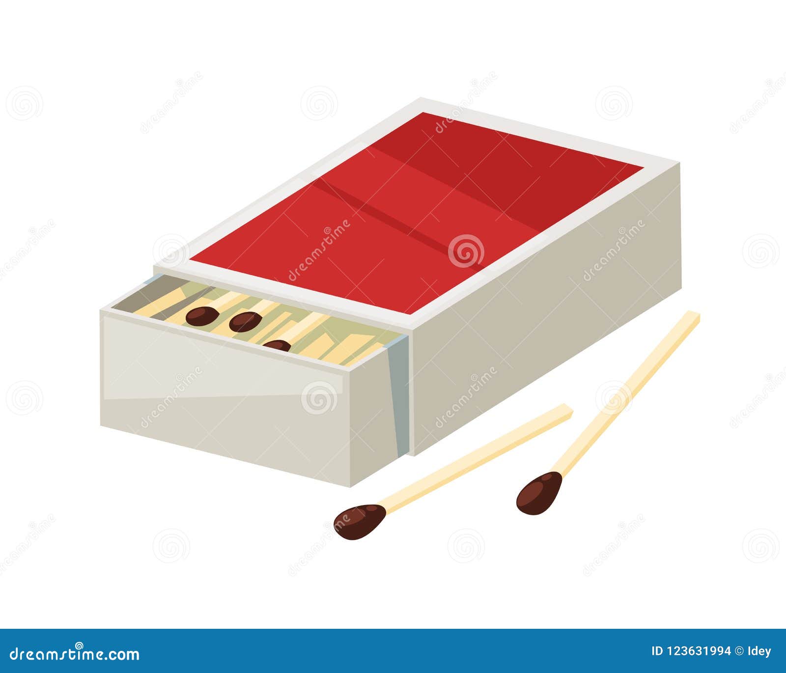 Matches Box Carton Illustration Isolated On White Background. Fire ...