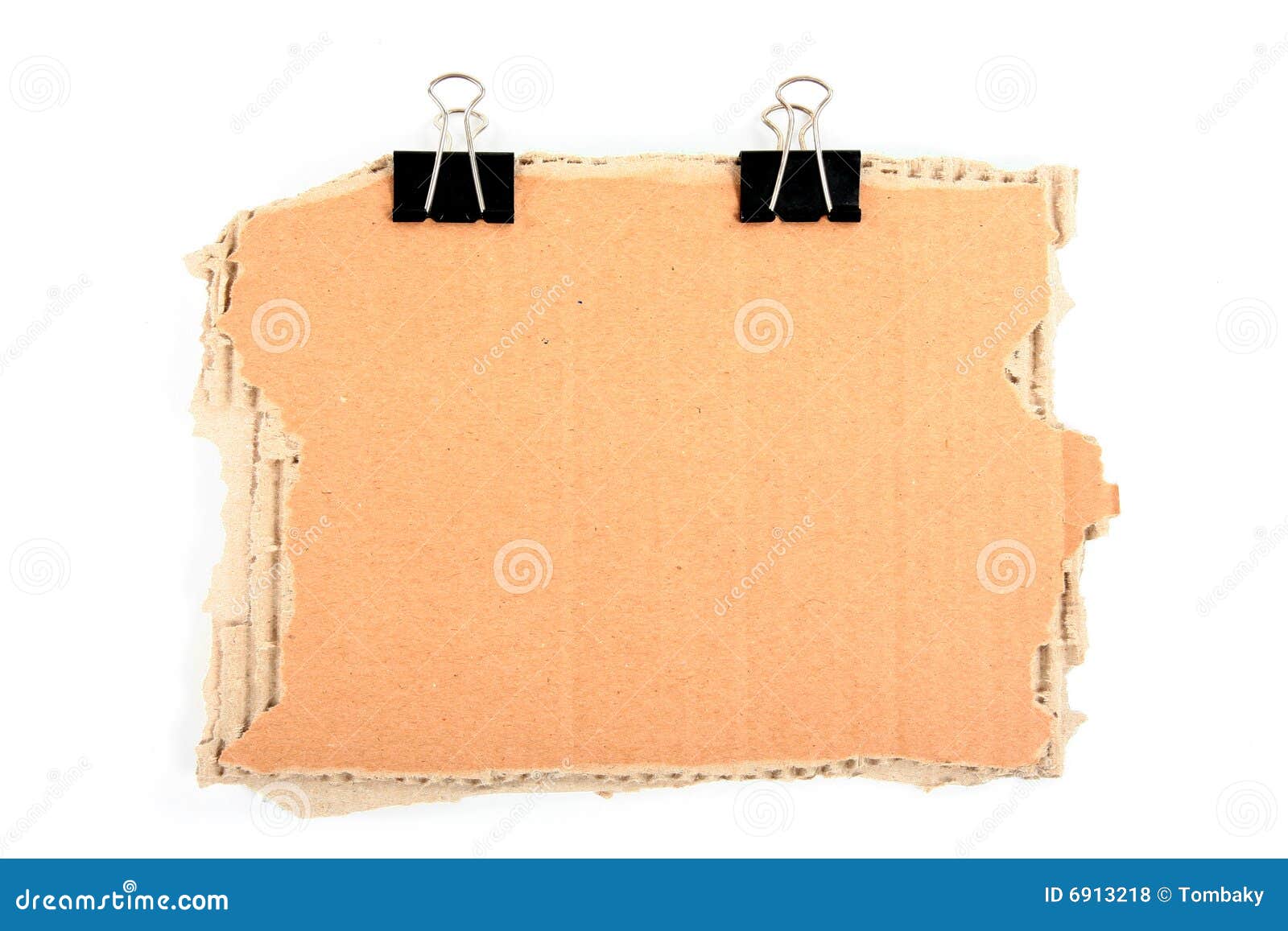 Cardboard with paper clip stock photo. Image of copy, piece - 6913218