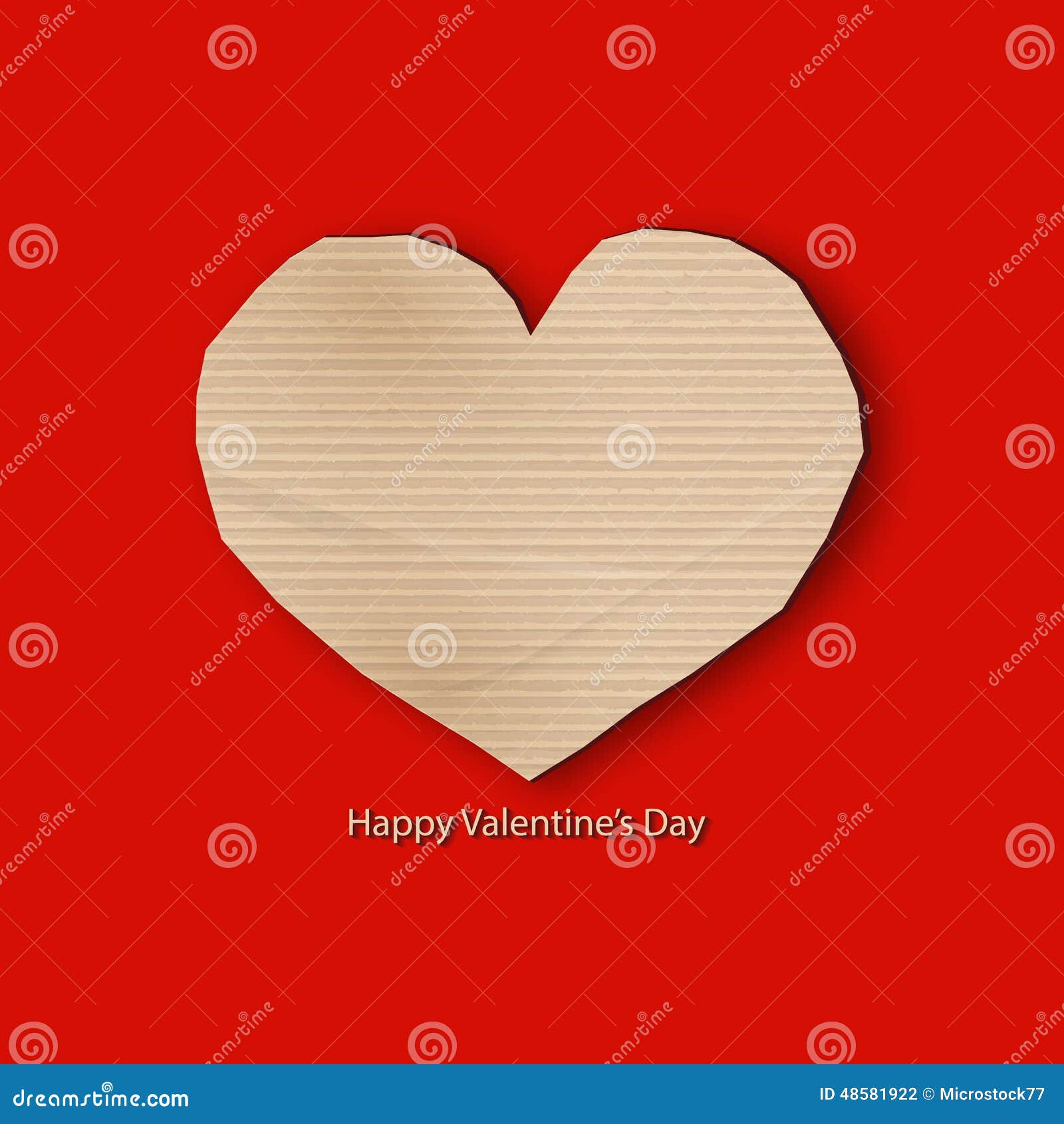 Cardboard Paper Heart Shape Stock Vector - Illustration of rustic ...