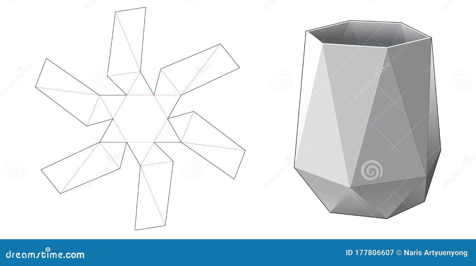Cardboard Paper Jar Die Cut Template Stock Vector - Illustration of ...