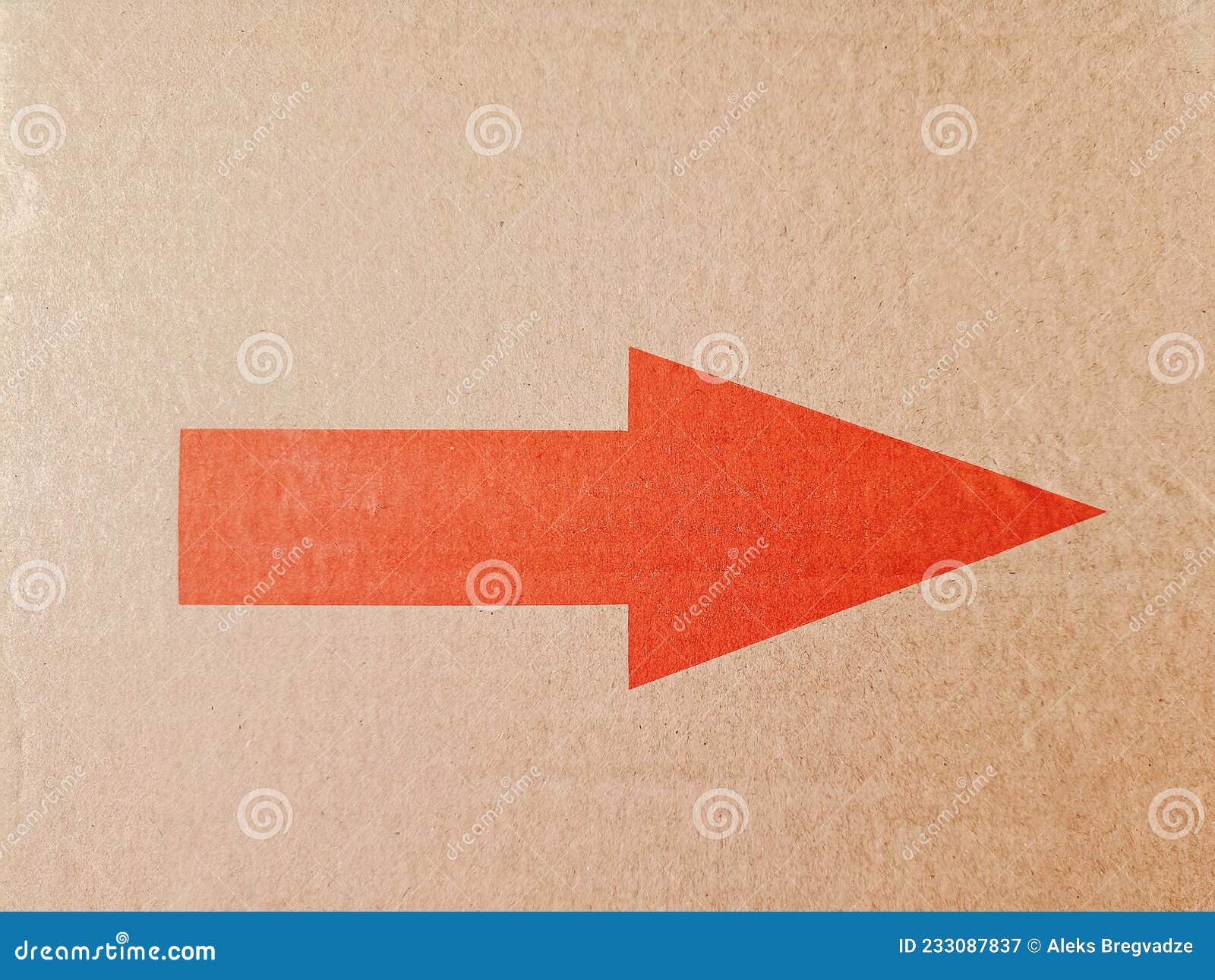 Red Arrow on Cardboard Paper Stock Image - Image of teture, close ...