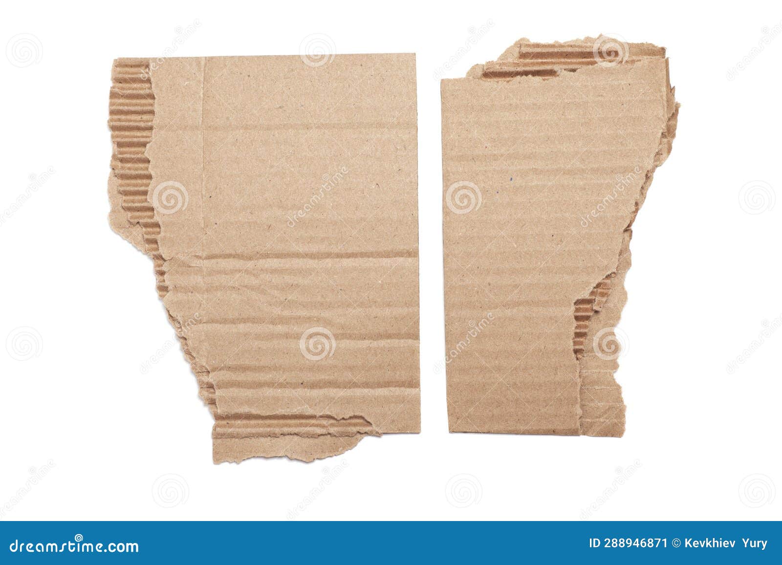 Cardboard Pieces Isolated on White Background Stock Image - Image of ...