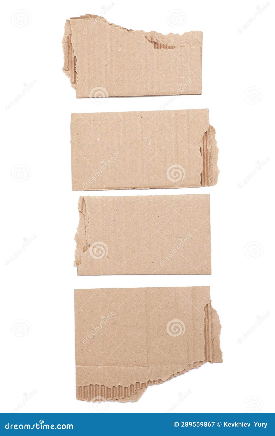 Cardboard Pieces Isolated on White Background Stock Image - Image of ...