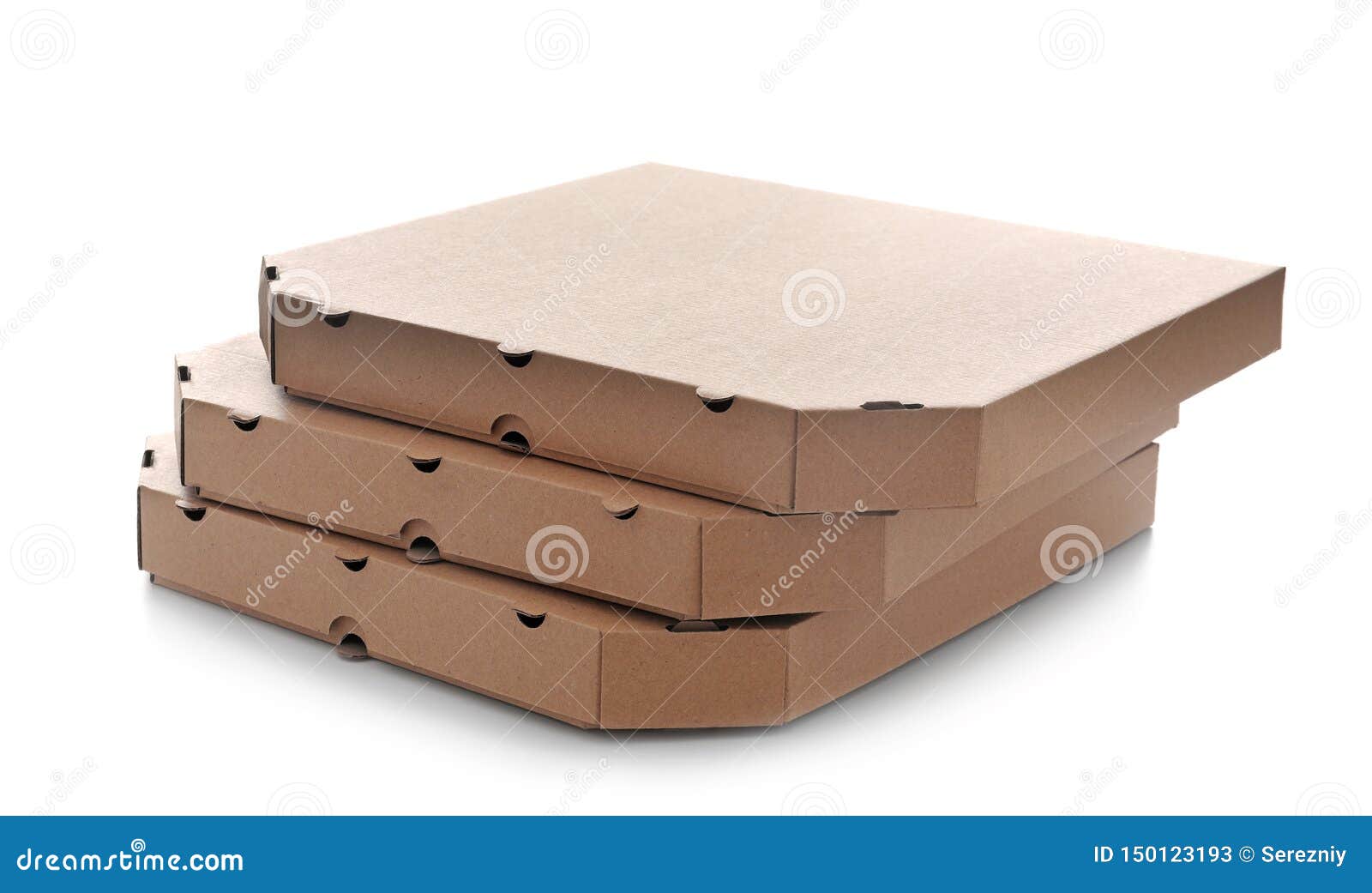 Cardboard Pizza Boxes on White Background Stock Image - Image of ...