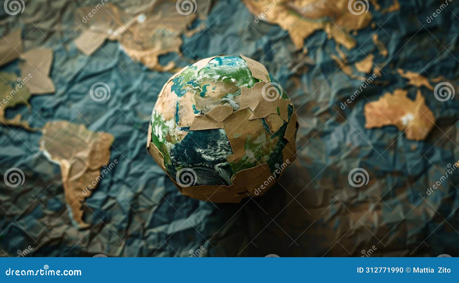 Cardboard Planet on a Table for World Earth Day Stock Photo - Image of ...