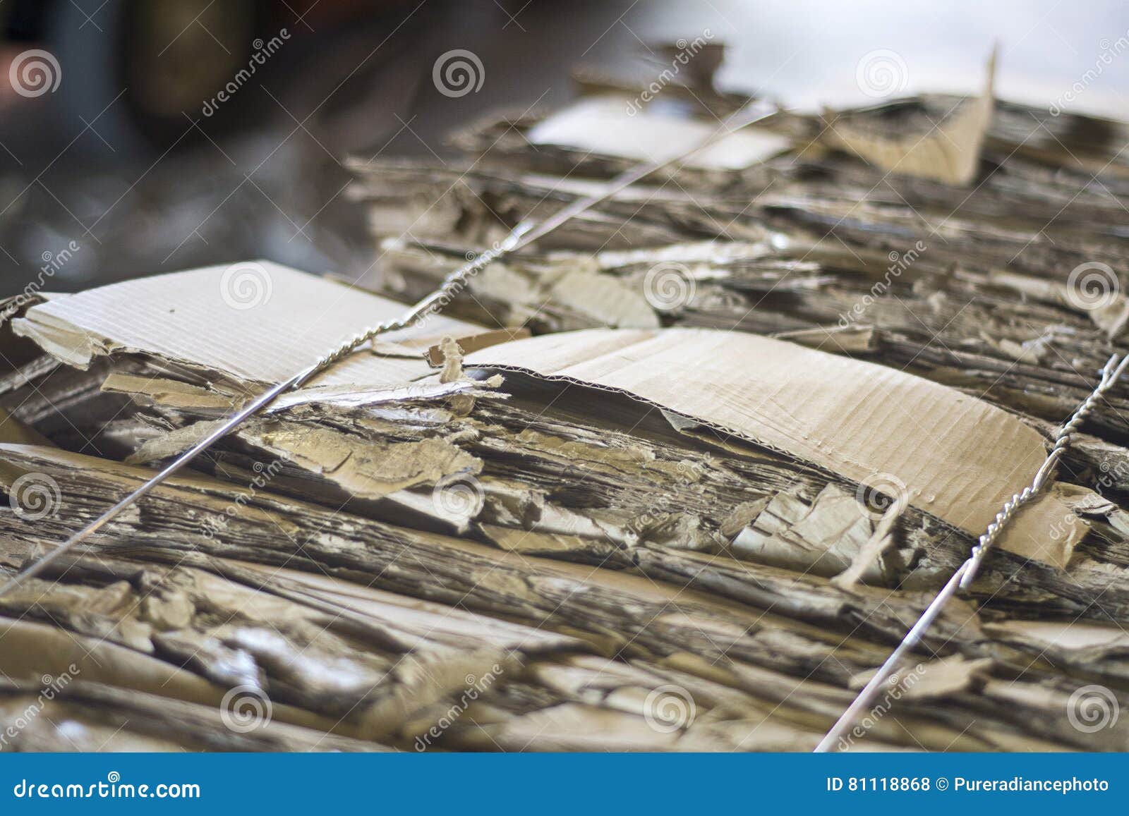 Cardboard and Plastic Baled and Ready To Recycle Stock Photo - Image of ...