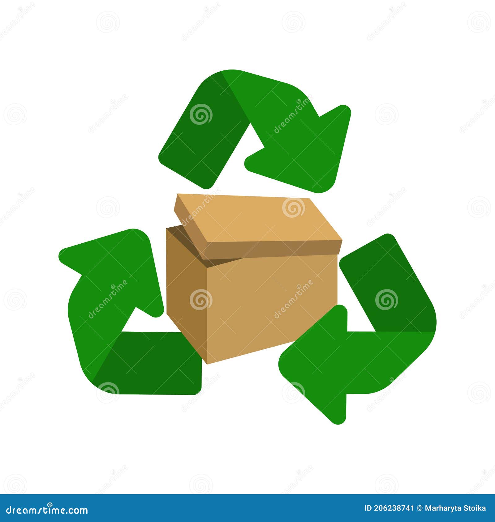 Cardboard recycle symbol. stock vector. Illustration of garbage - 206238741