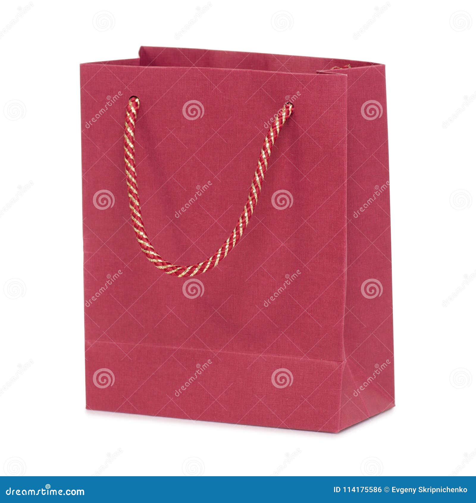 Cardboard red bag package stock photo. Image of copy - 114175586