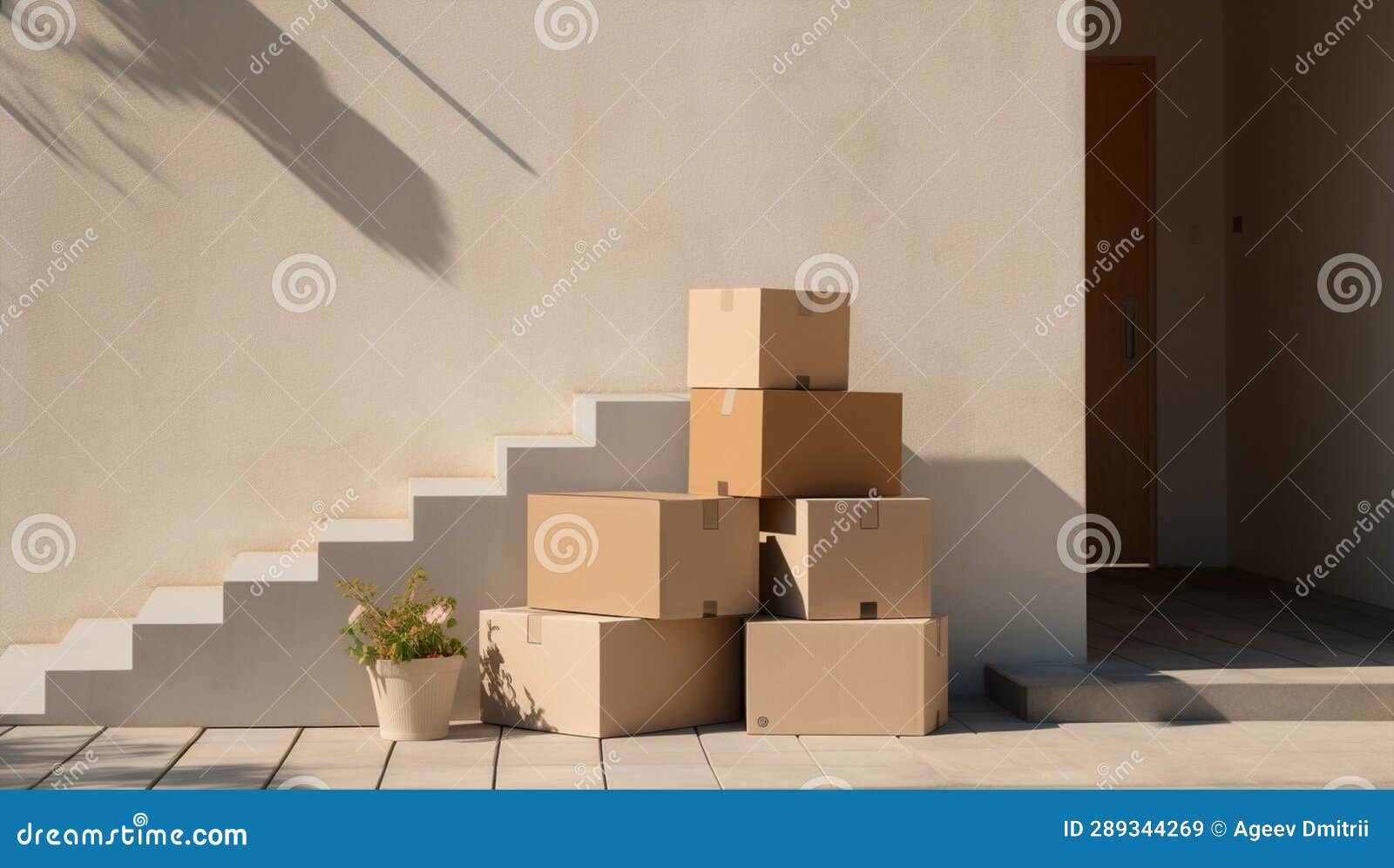 Cardboard Relocation Home Carton Stack Delivery Stock Illustration ...
