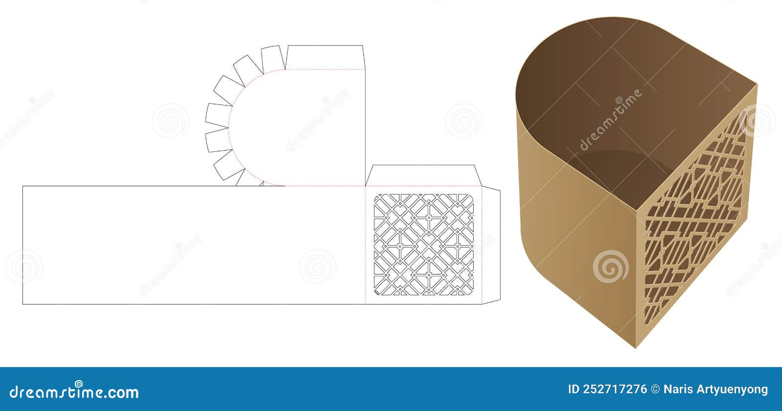 Cardboard Round Bowl with Stenciled Geometric Pattern Die Cut Template ...