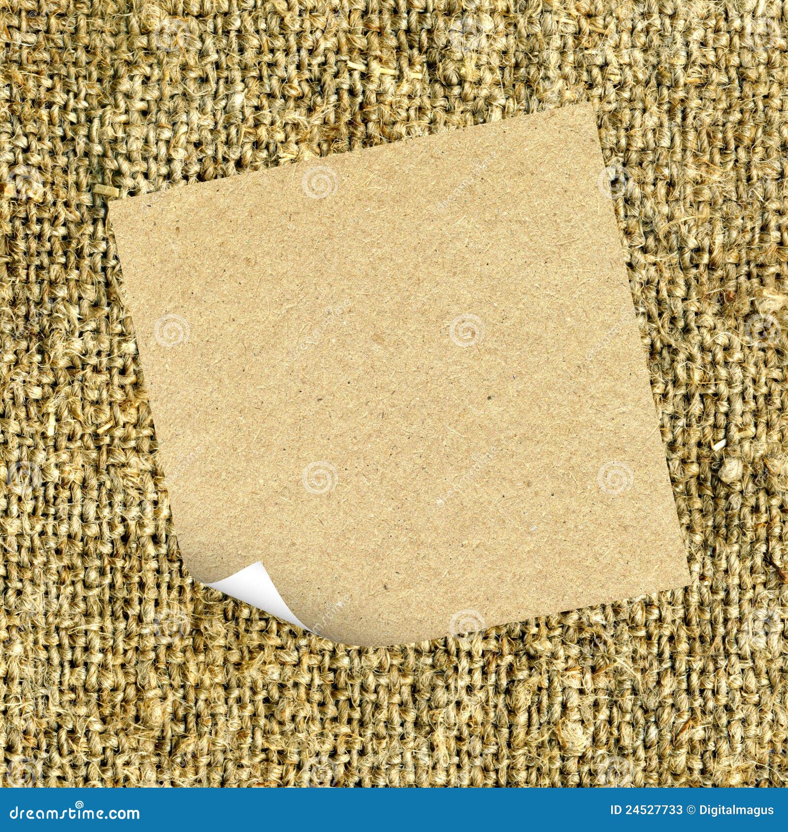 Cardboard on sacking stock image. Image of cotton, backdrop - 24527733