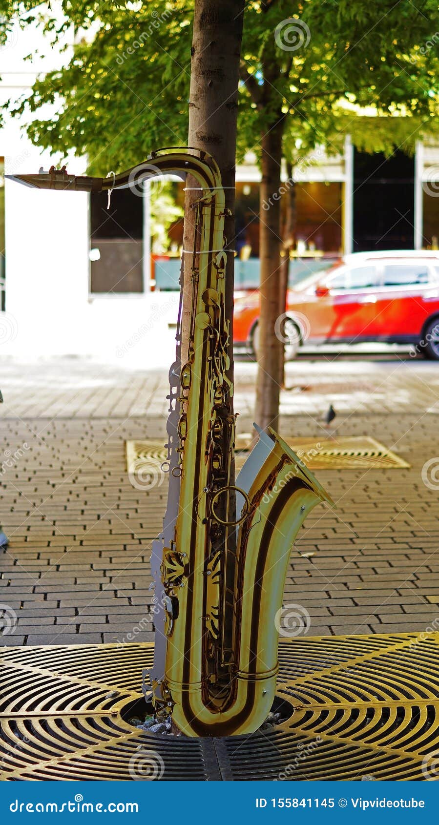 Cardboard Saxophone Tree in Prague Editorial Image - Image of cardboard ...