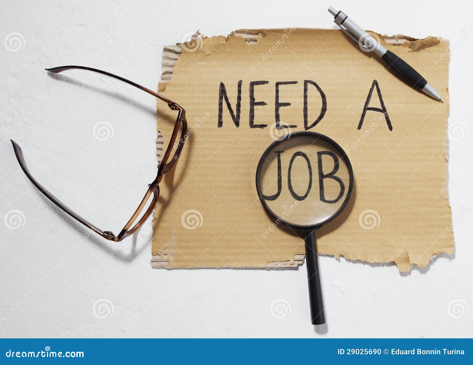Cardboard that Says Need a Job Stock Photo - Image of placard, message ...