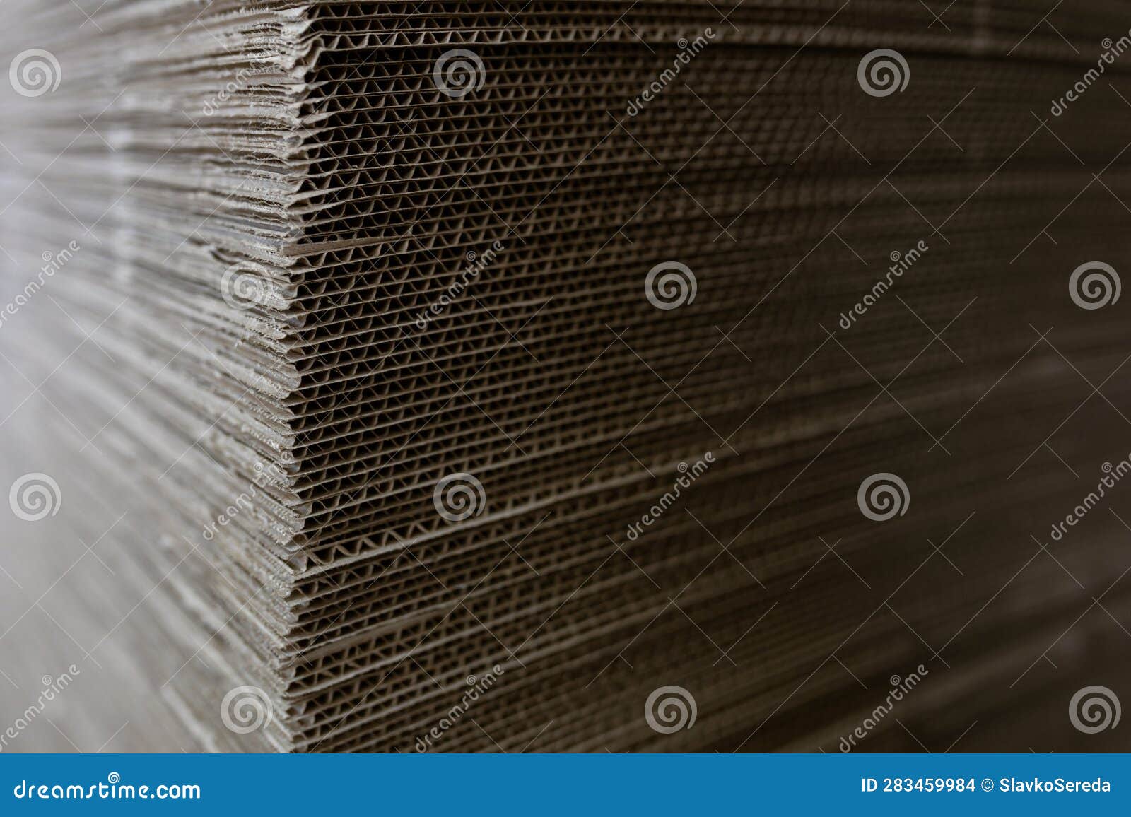 A Cardboard Sheets in Stack. Perforated Sheets of Corrugated Cardboard ...
